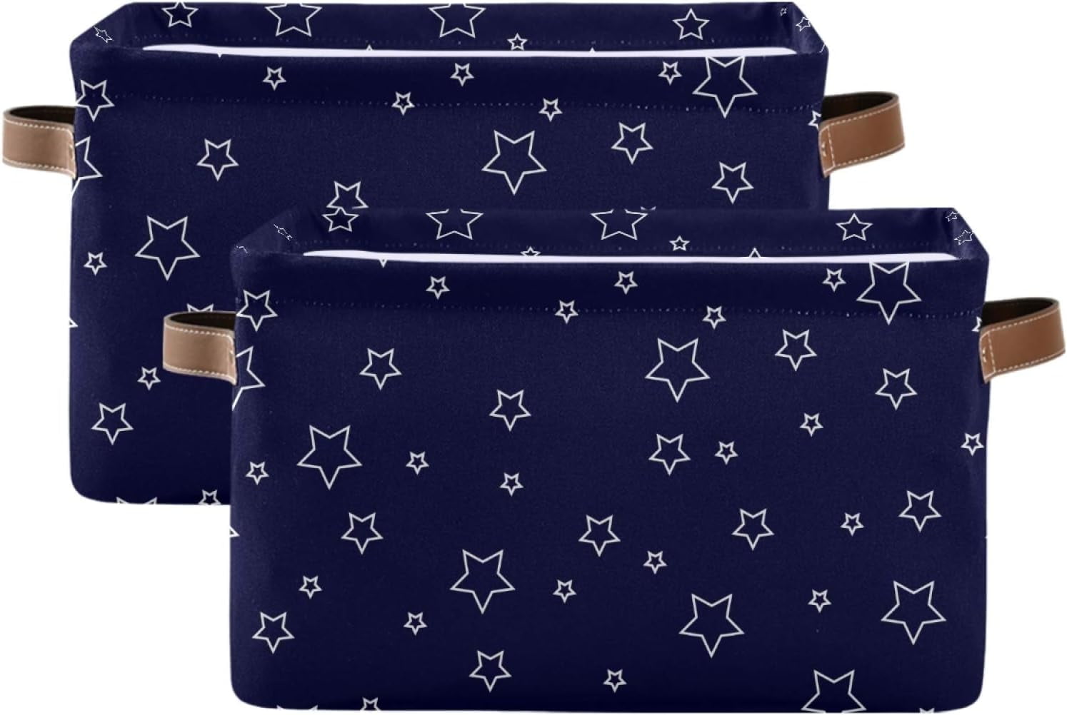 Coolnut Large Foldable Storage Bin Random Stars Navy Blue Fabric ...
