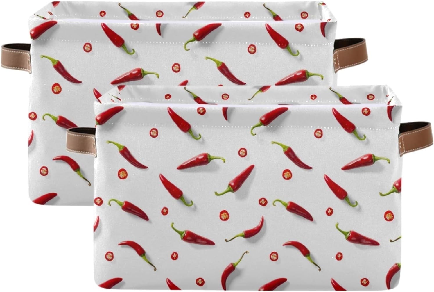 Coolnut Large Foldable Storage Bin Red Chili Fabric Storage Baskets ...
