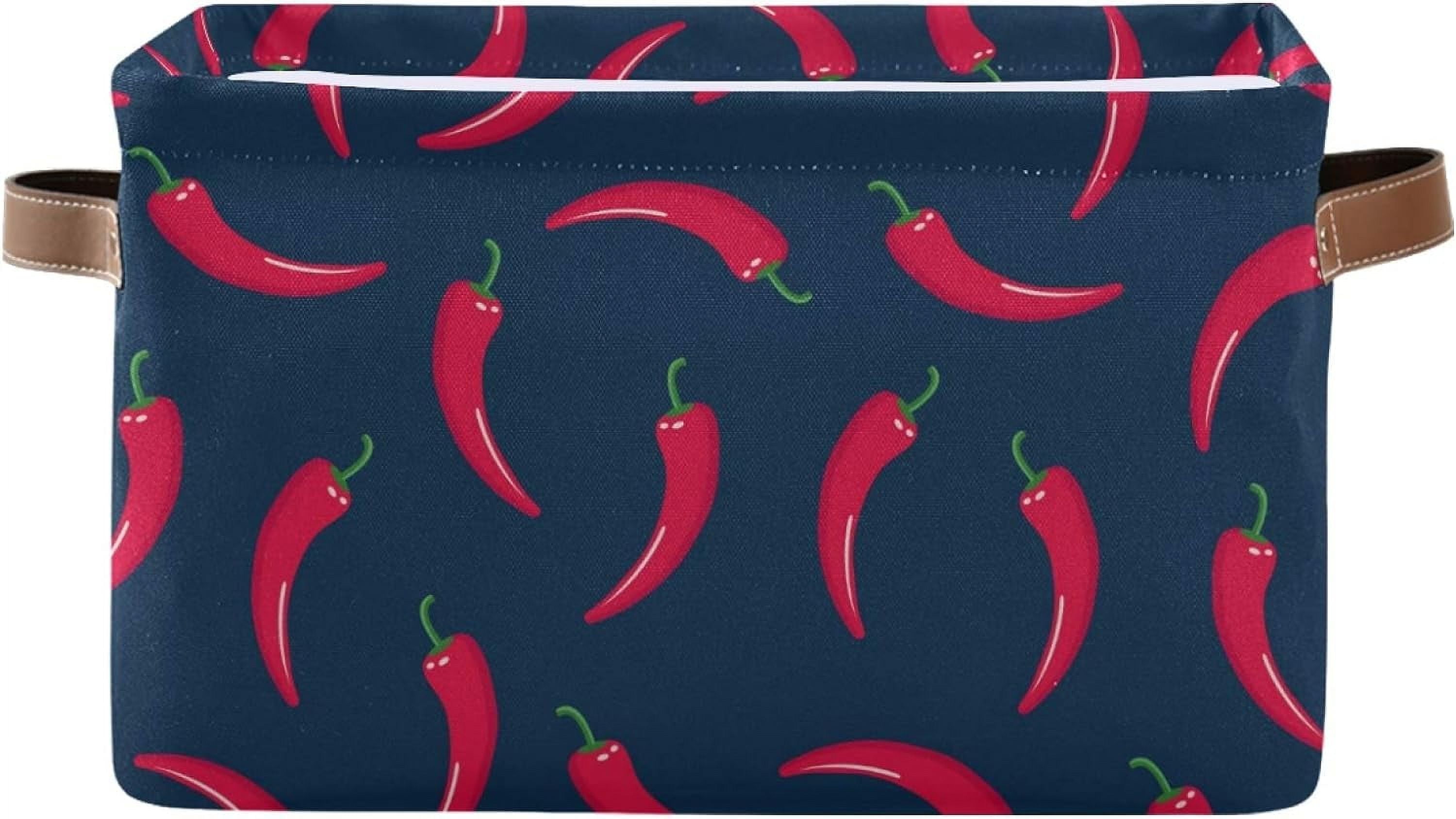 Coolnut Large Foldable Storage Bin Red Hot Chile Fabric Storage Baskets ...