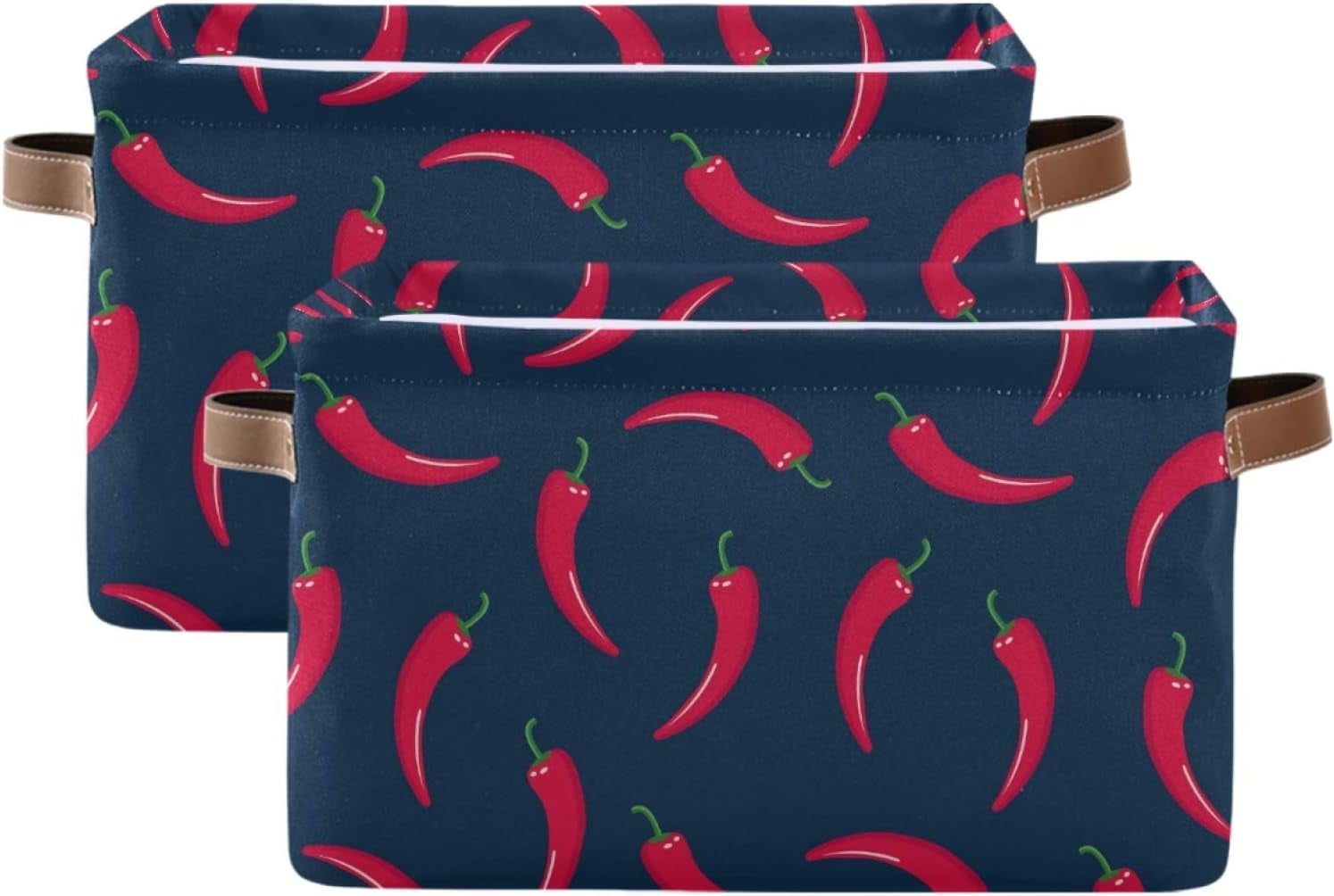 Coolnut Large Foldable Storage Bin Red Hot Chile Fabric Storage Baskets ...