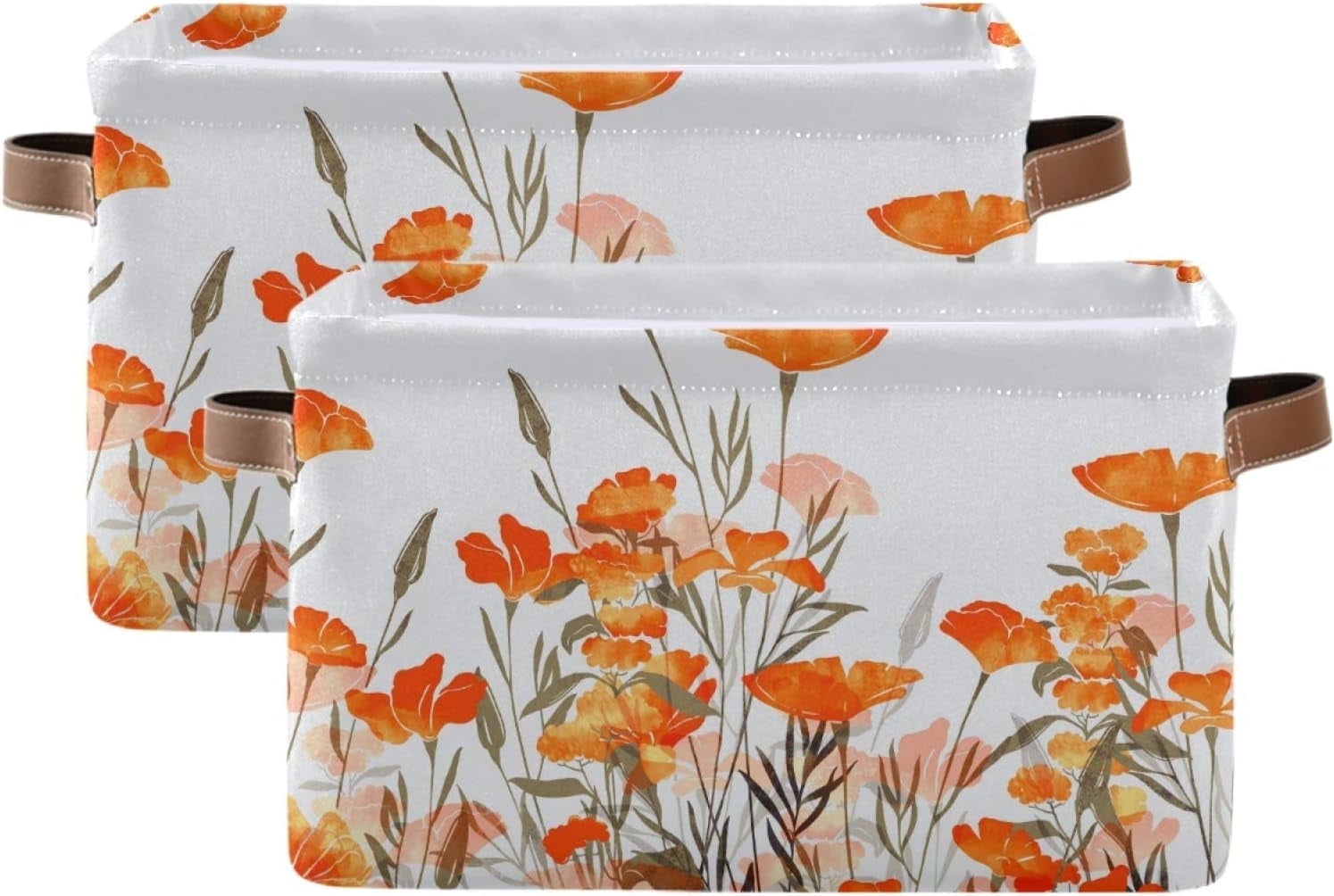 Coolnut Large Foldable Storage Bin Red Poppy Flower Fabric Storage ...