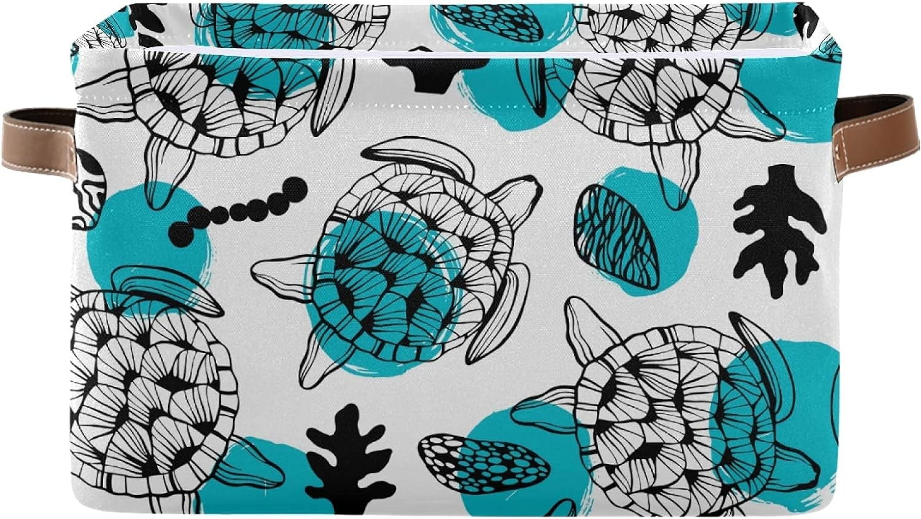 Coolnut Large Foldable Storage Bin Sea Turtle Fabric Storage Baskets ...