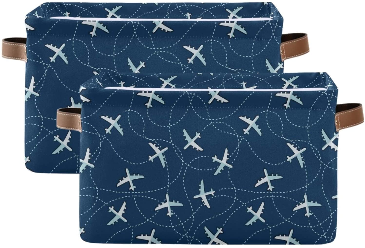 Coolnut Large Foldable Storage Bin Simple Aircraft in Sky Fabric ...