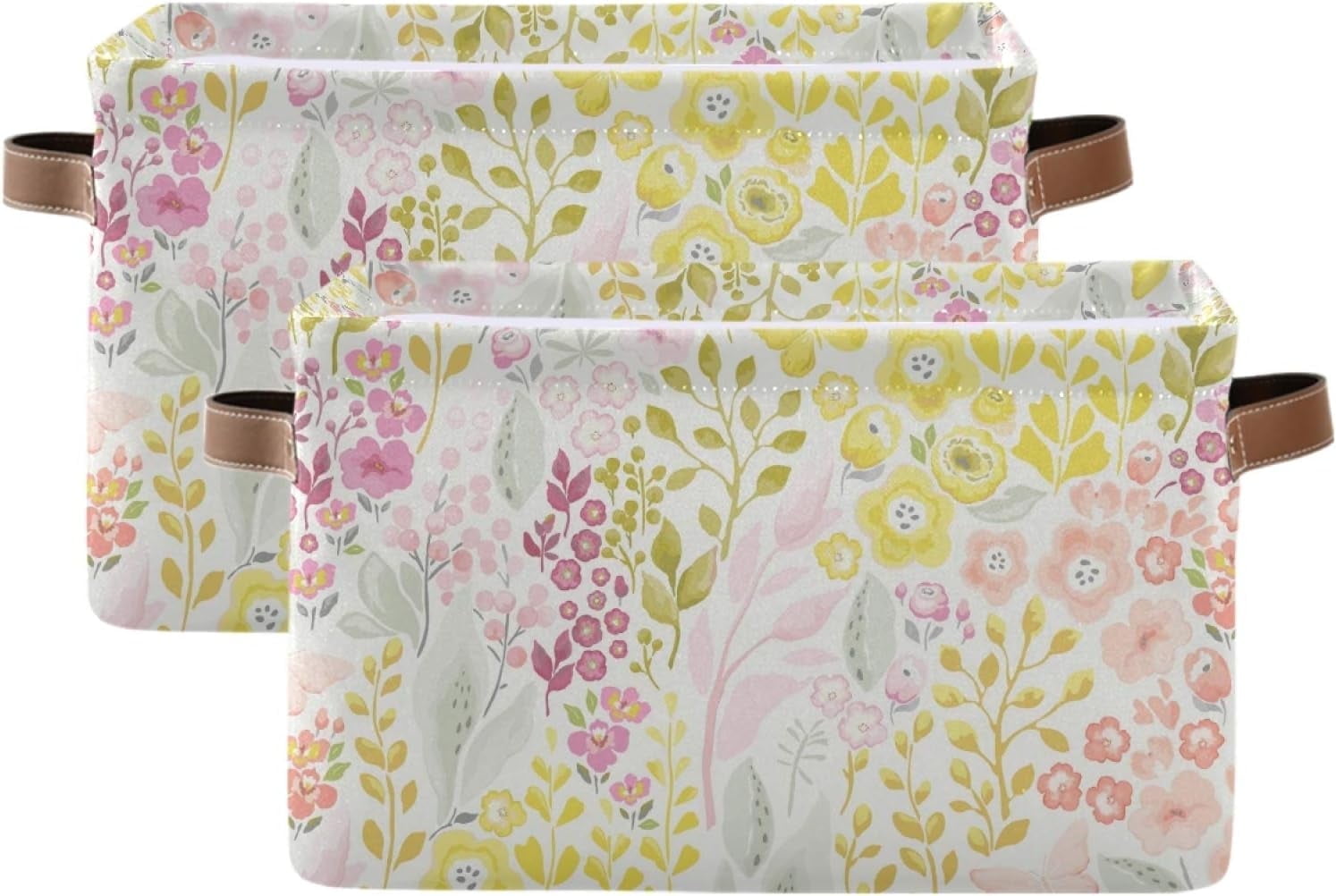 Coolnut Large Foldable Storage Bin Spring Floral Butterfly Fabric ...