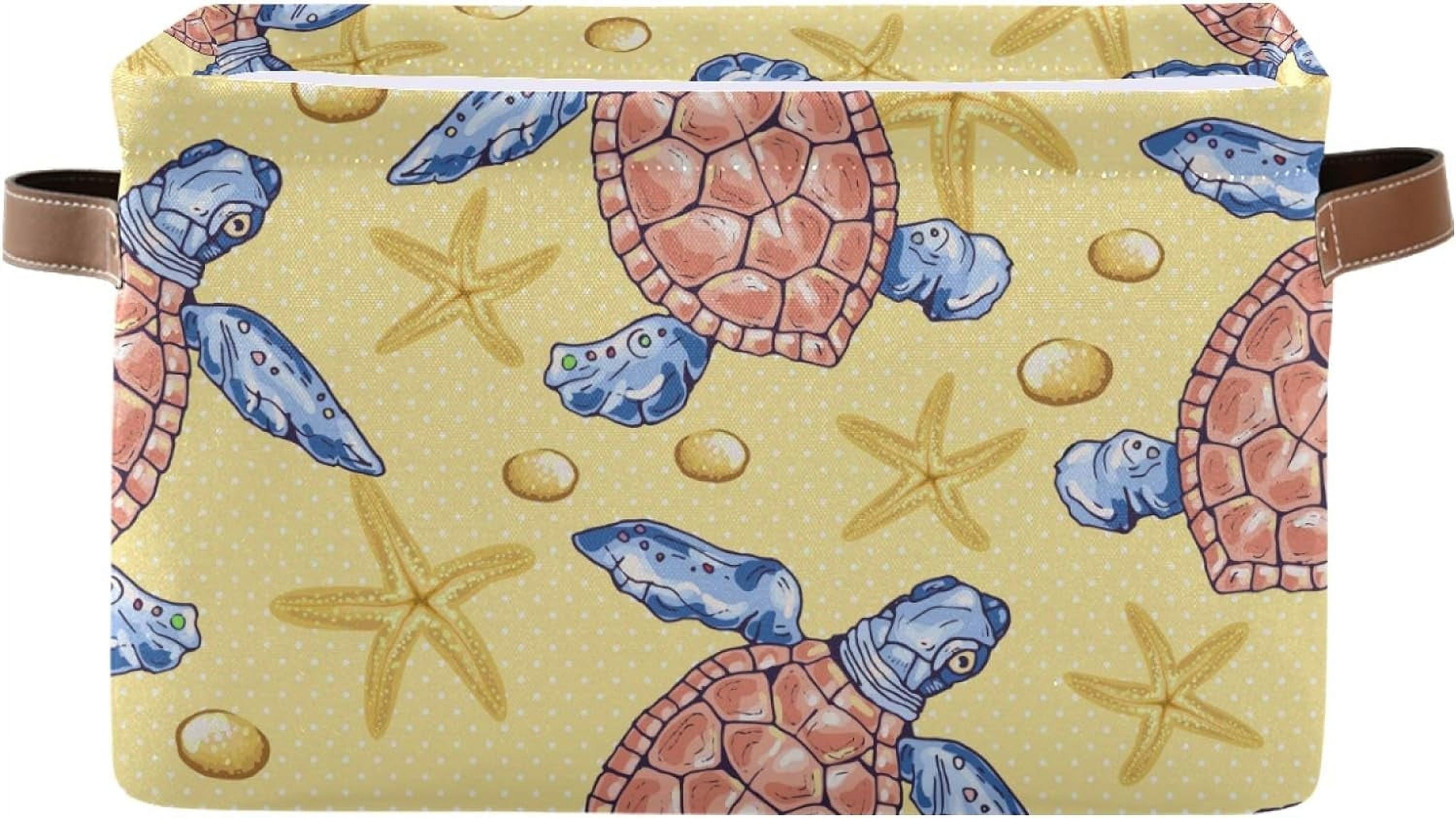 Coolnut Large Foldable Storage Bin Summer Colored Turtle Fabric Storage ...