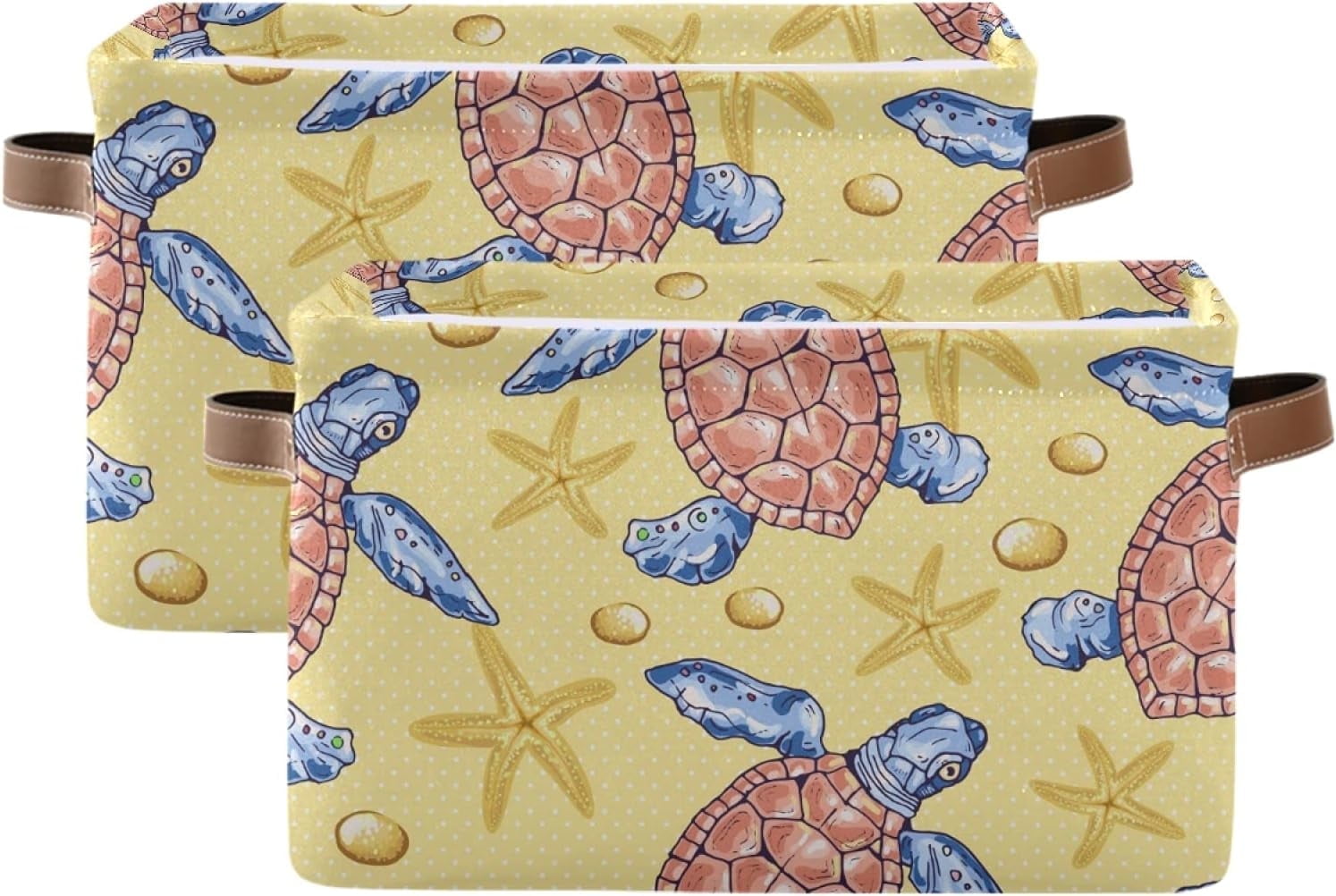 Coolnut Large Foldable Storage Bin Summer Colored Turtle Fabric Storage ...
