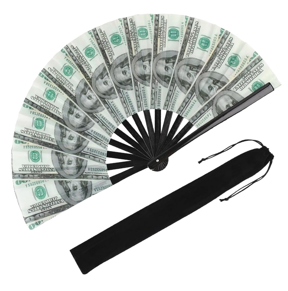 Coolnut Large Folding Hand Rave Fan for Various Applications, Popping ...