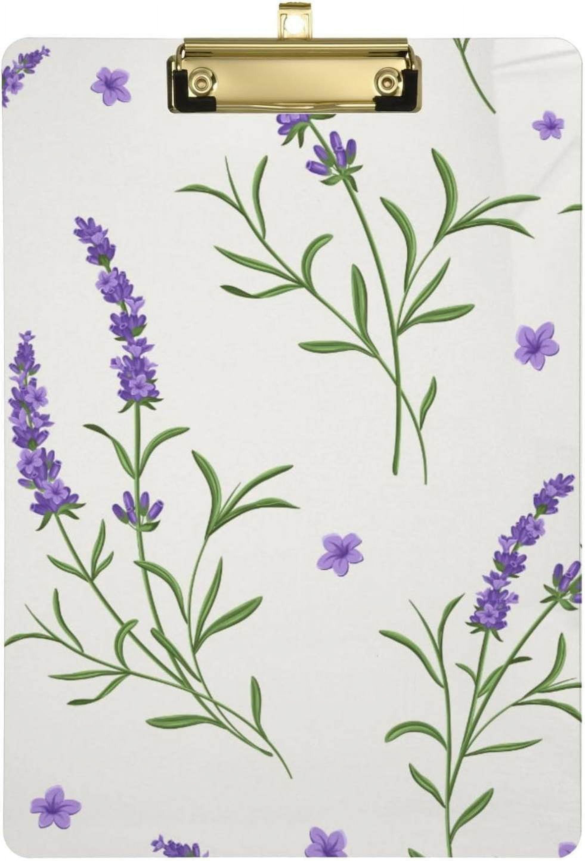 Coolnut Lavender Flower Clipboard, Acrylic Standard A4 Letter Size Clip ...