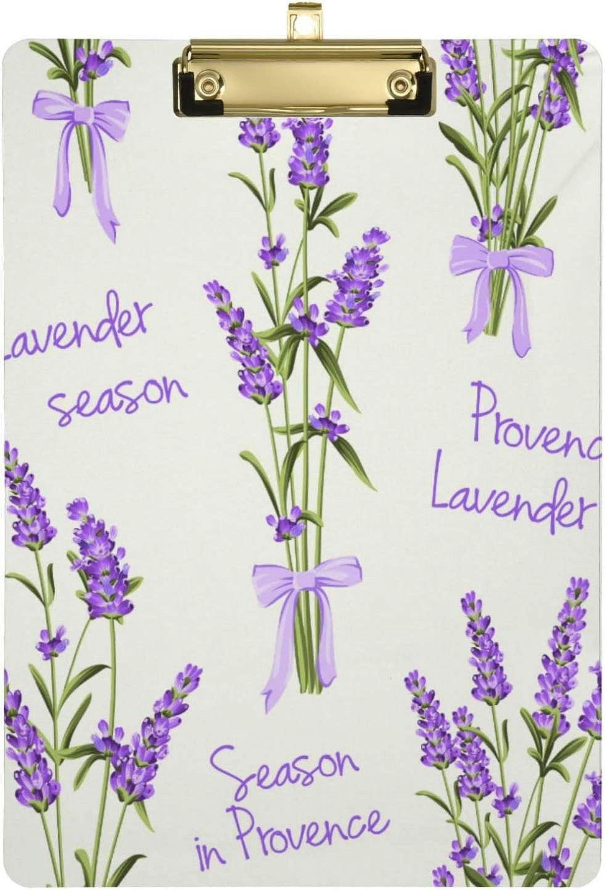 Coolnut Lavender Flower Clipboard, Acrylic Standard A4 Letter Size Clip ...