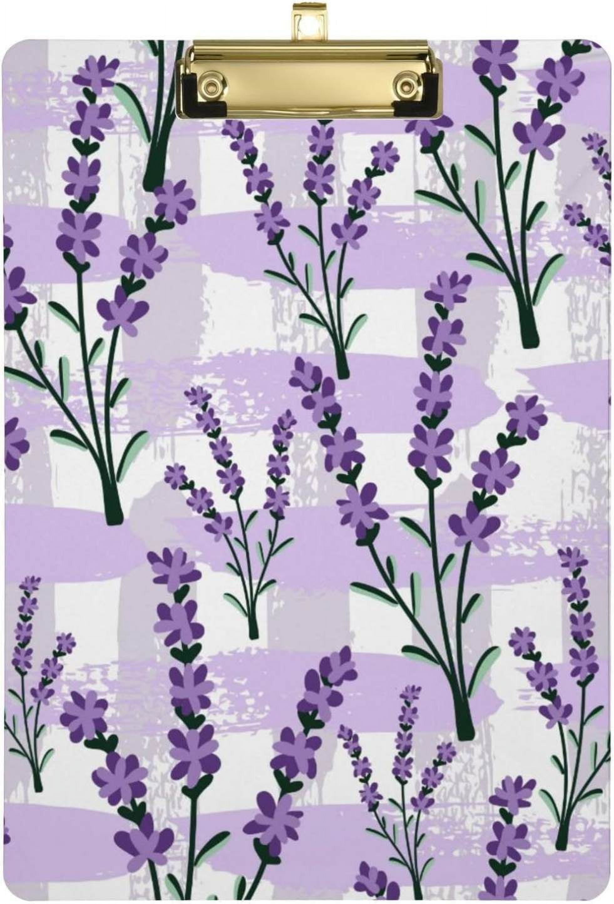 Coolnut Lavender Flower Clipboard, Acrylic Standard A4 Letter Size Clip ...