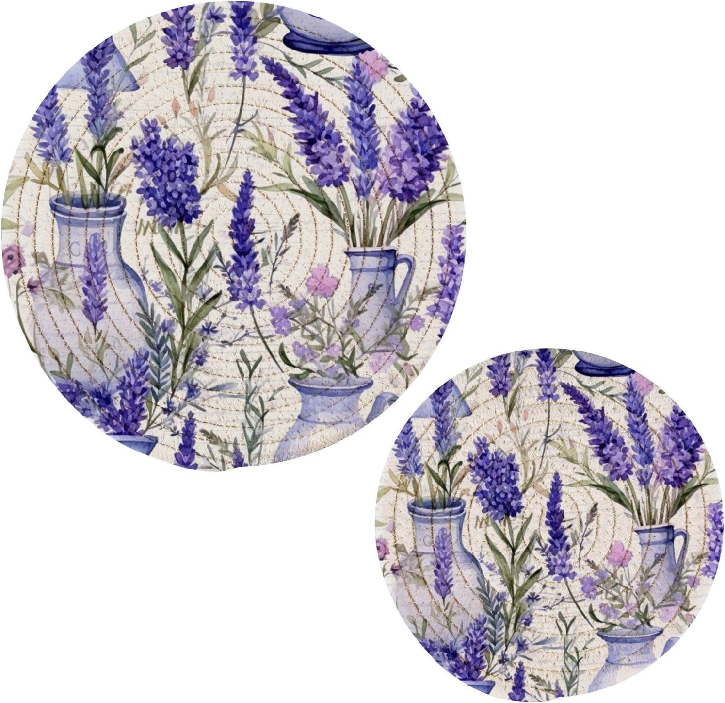 Coolnut Lavender Flowers Trivets Pot Holders Set of 2 Potholders for ...