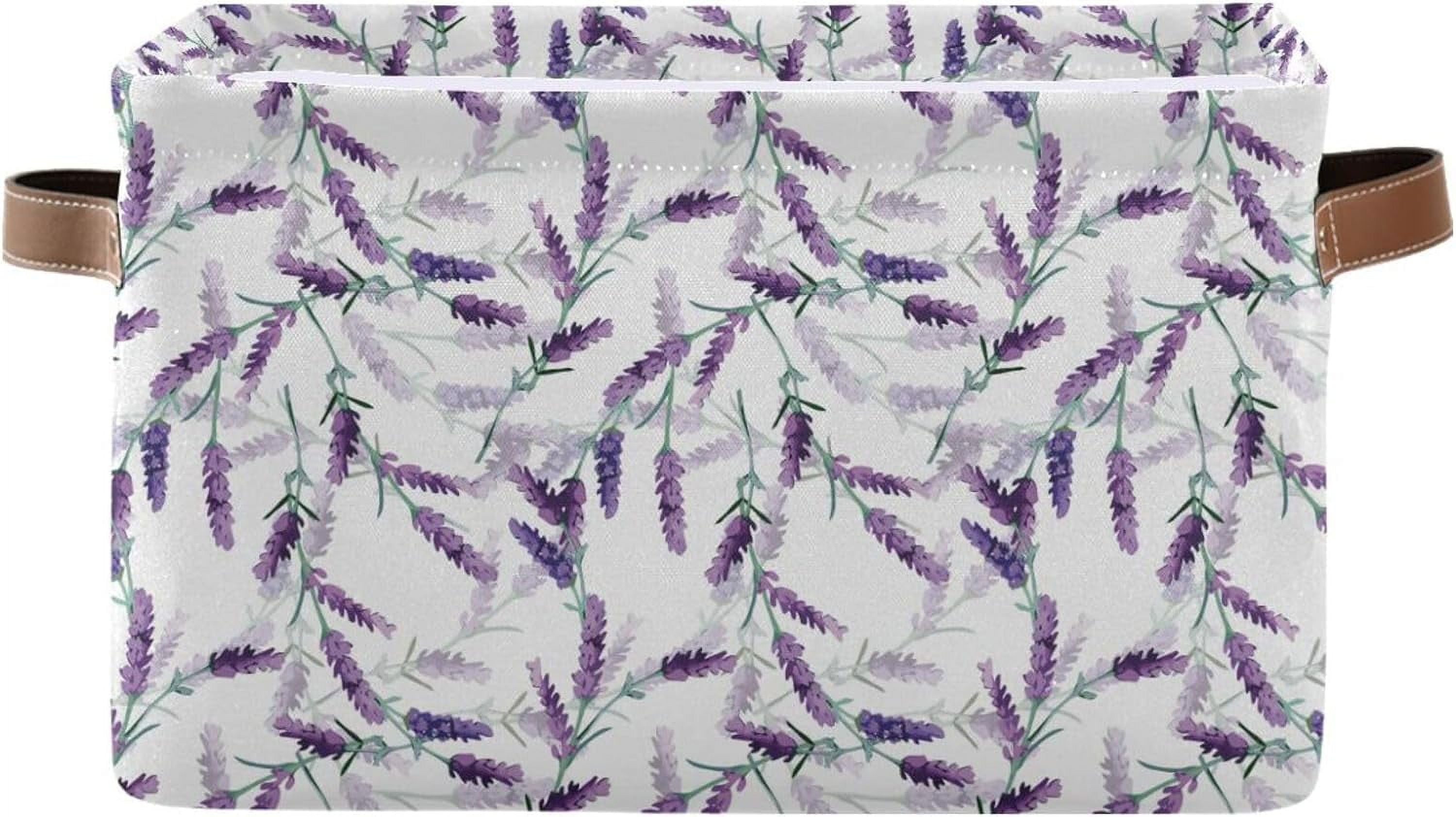 Coolnut Lavender Foldable Canvas Storage Bin, Sturdy Fabric Storage ...