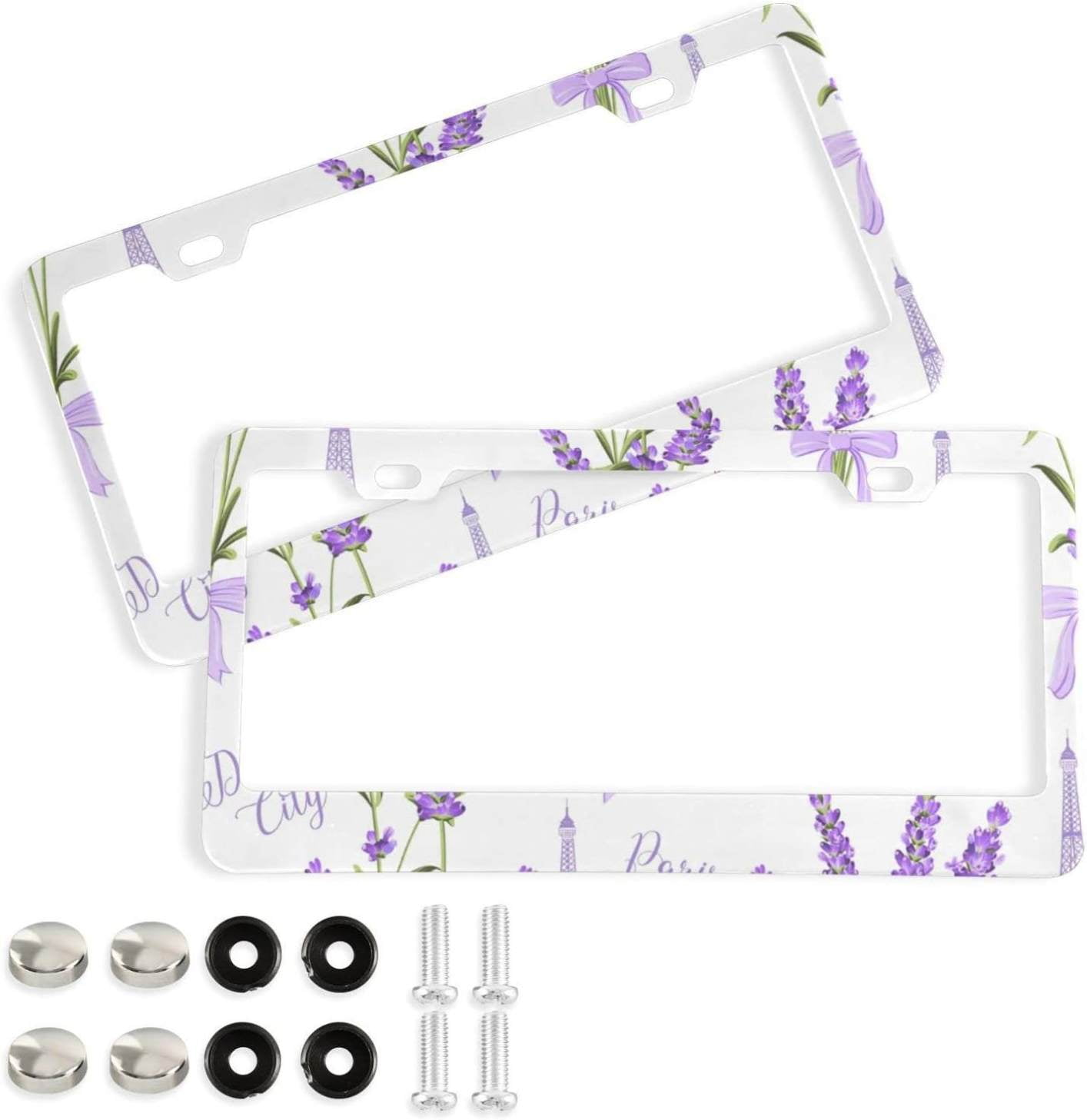 Coolnut Lavender License Plate Frames 2pcs, Aluminum Universal Car ...