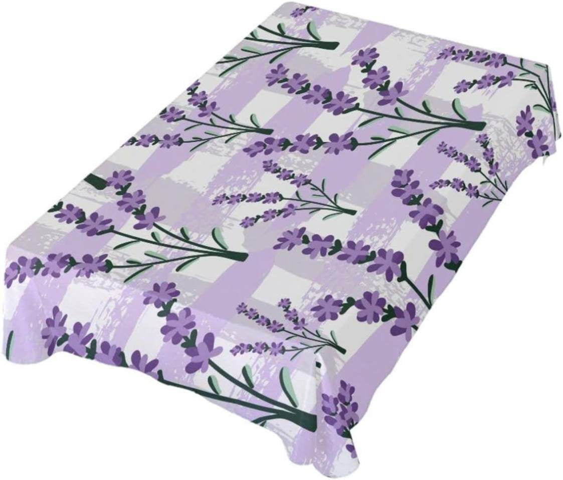 Coolnut Lavender Rectangle Tablecloth,Dinner Table Cover for Outdoor ...