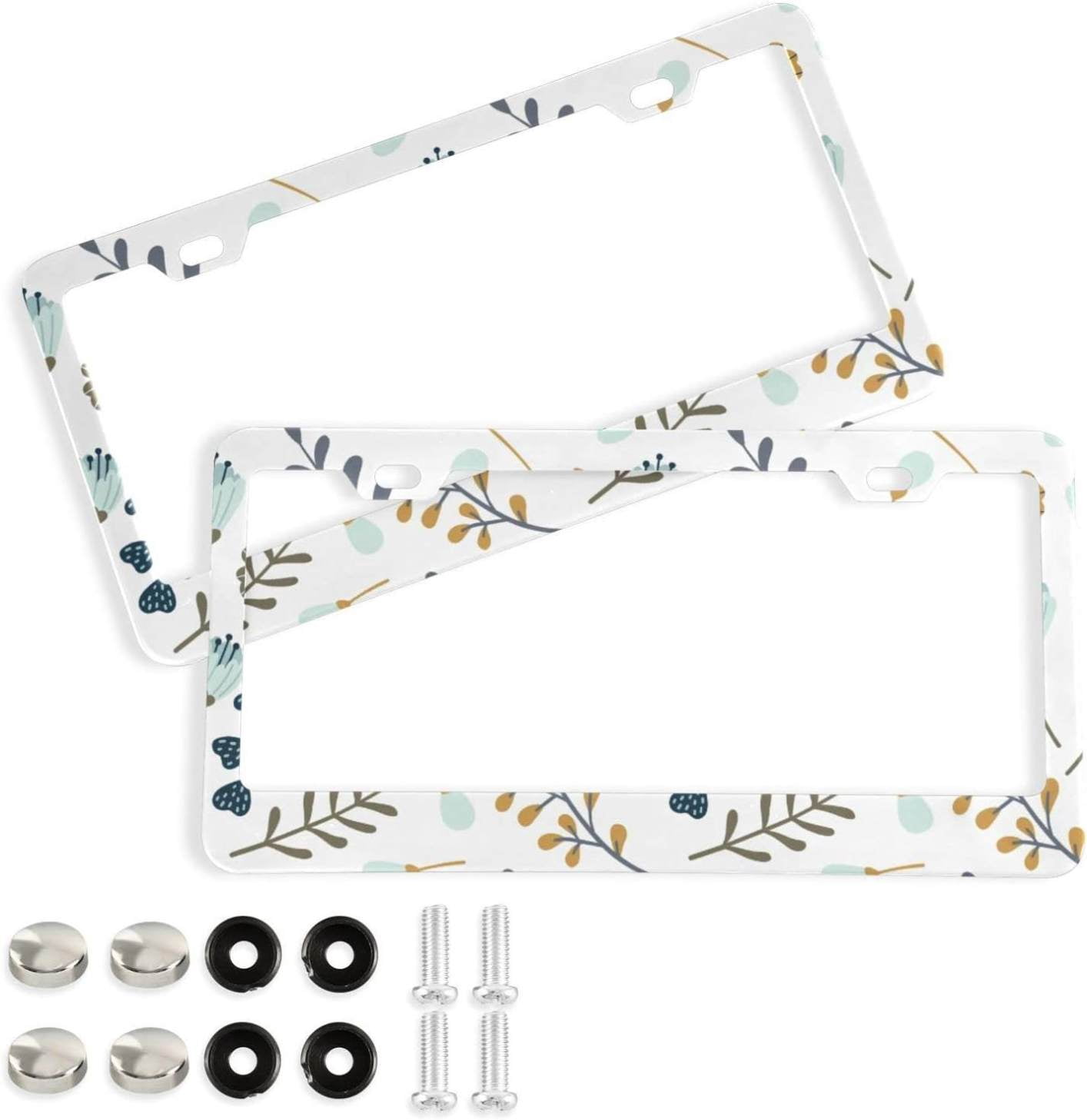 Coolnut Leaves Branches License Plate Frames 2 Pack, Waterproof ...