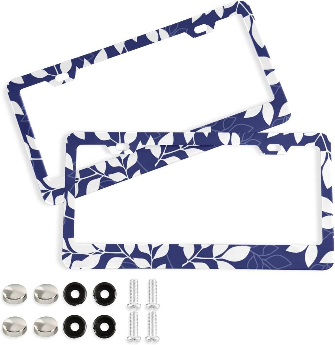 Coolnut Leaves Branches License Plate Frames 2pcs, Aluminum Universal ...