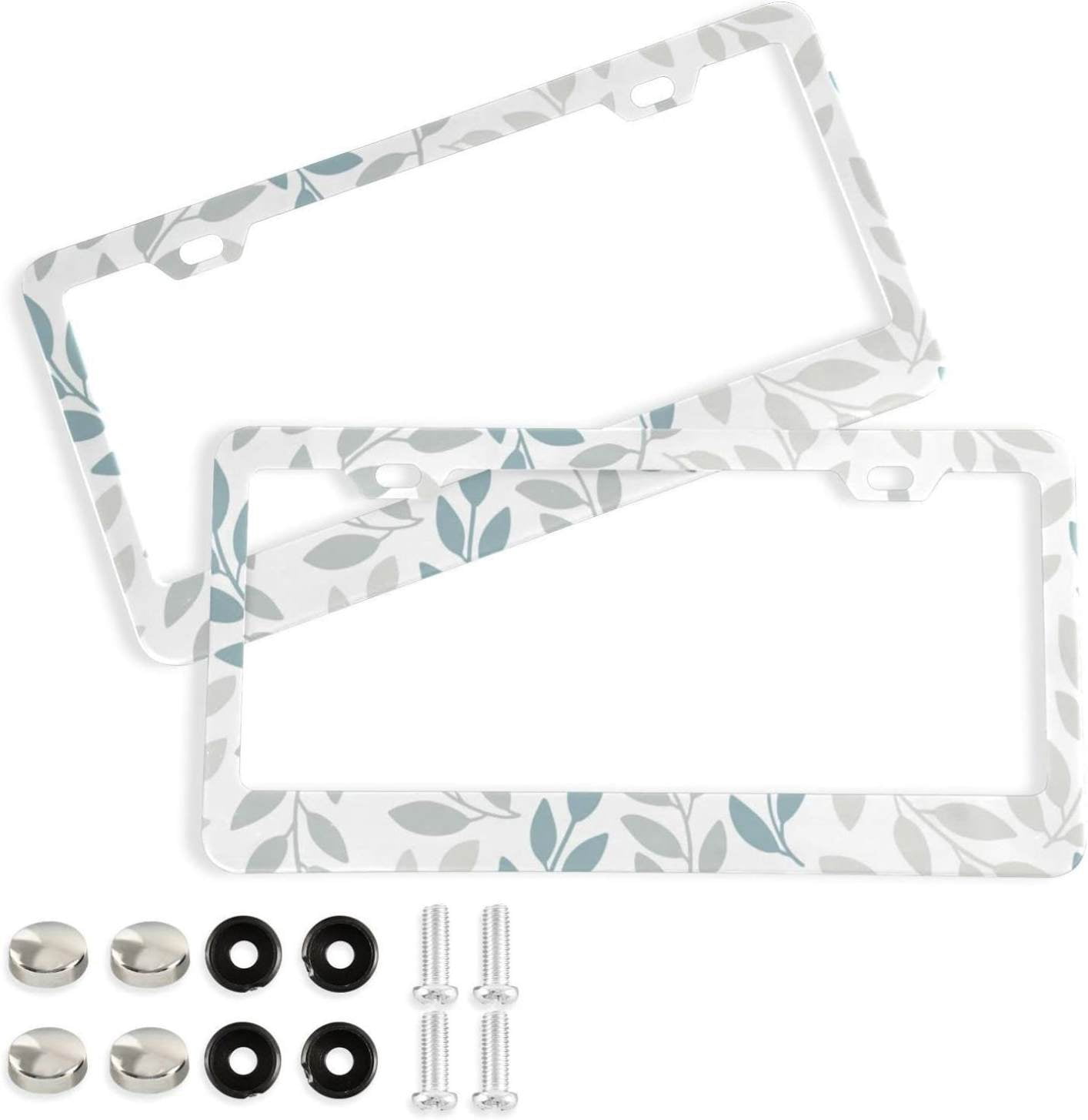 Coolnut Leaves Branches License Plate Frames 2pcs, Aluminum Universal ...