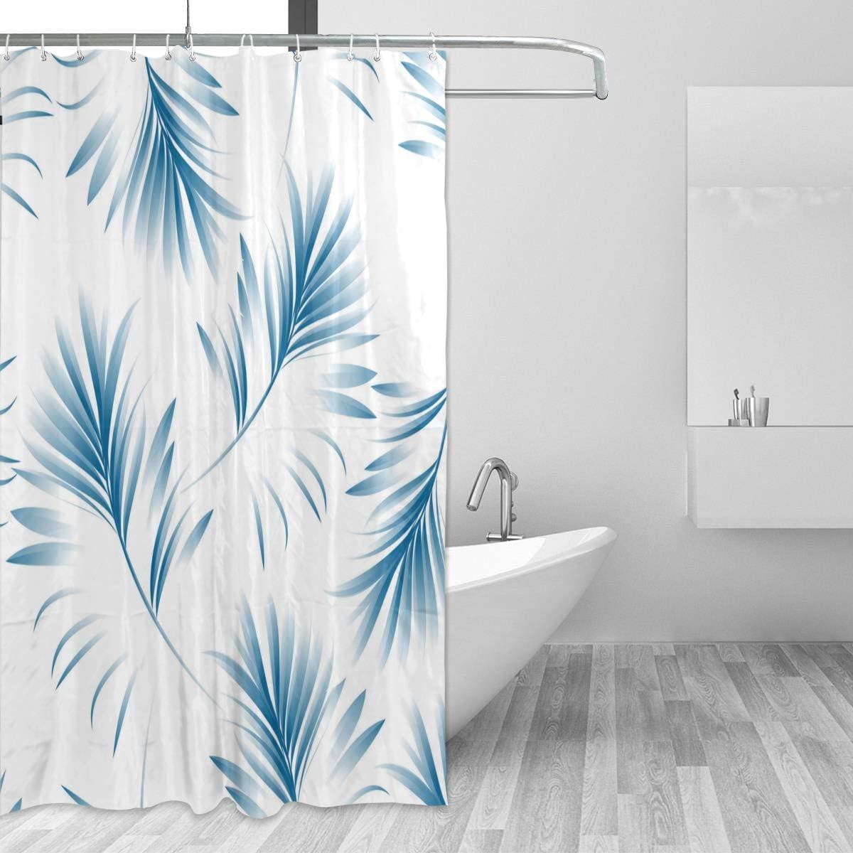 Coolnut Leaves On White Bath Shower Curtain Liners 72"x72", 100% ...