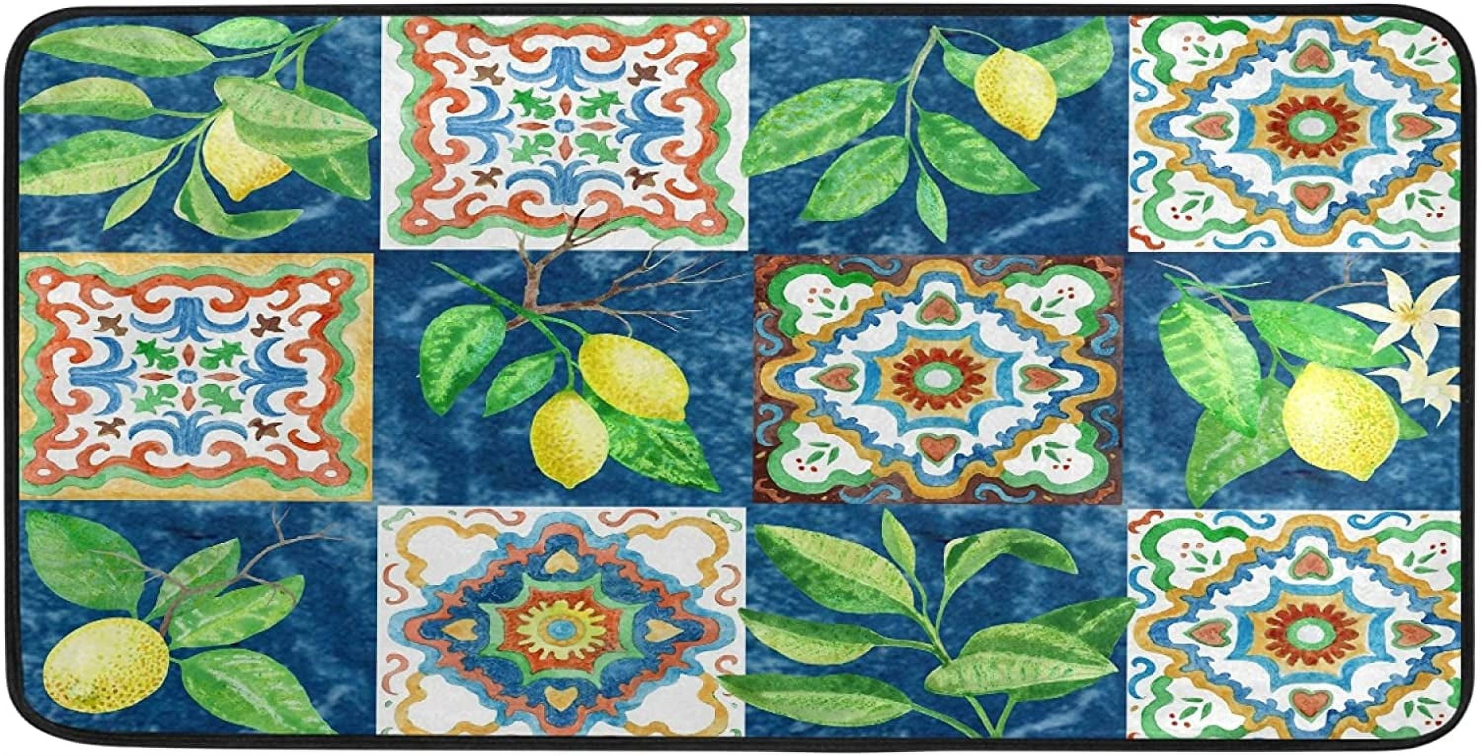 Coolnut Lemon Fruits Ceramic Kitchen Mats, Anti Fatigue Standing Mat ...