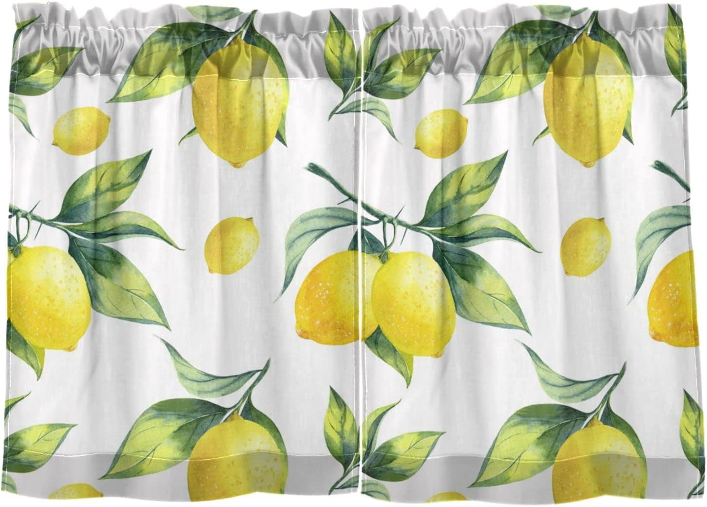 Coolnut Lemon Kitchen Curtains 2 Panels, UV Protected Tier Curtains ...