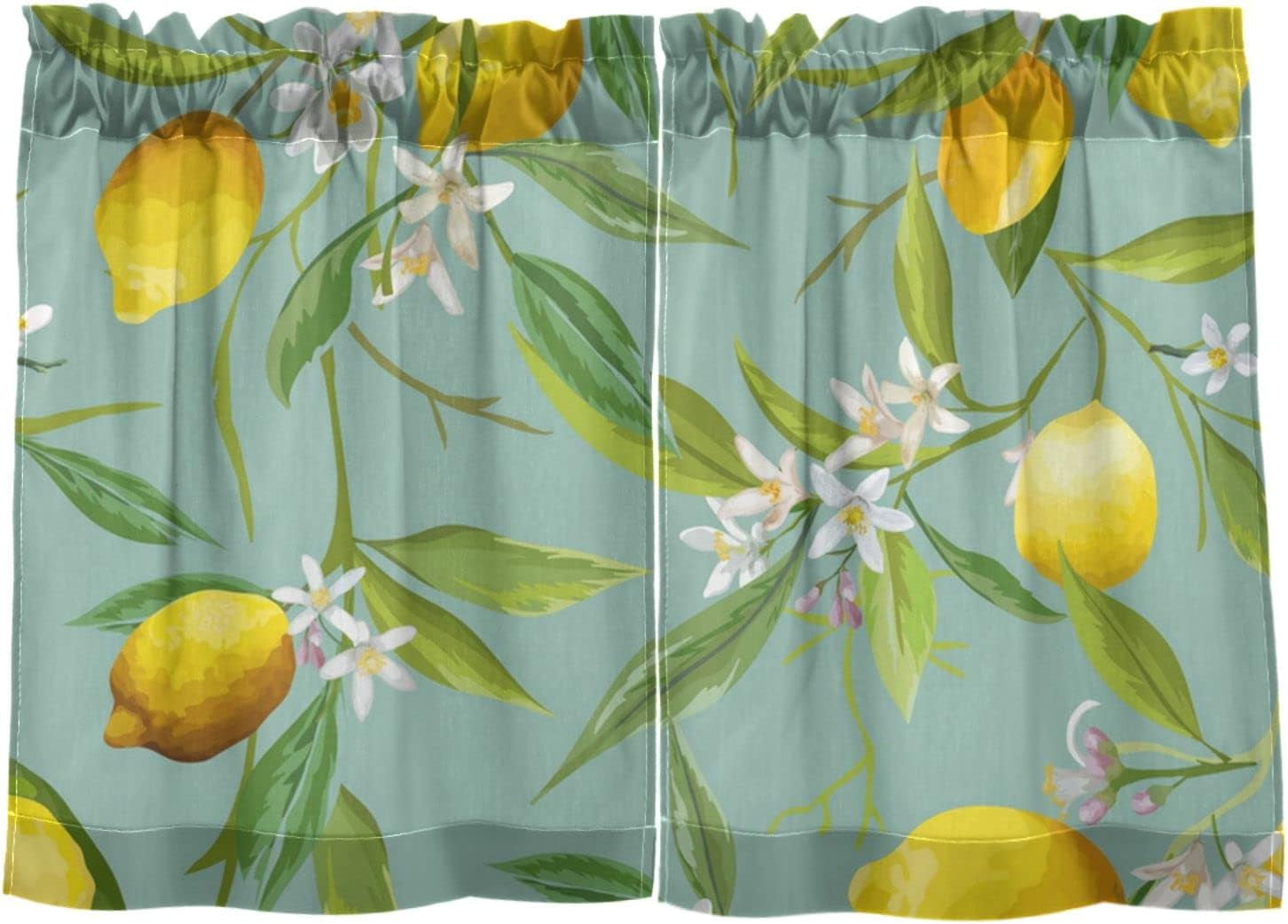 Coolnut Lemon Kitchen Curtains 2 Panels, UV Protected Tier Curtains ...