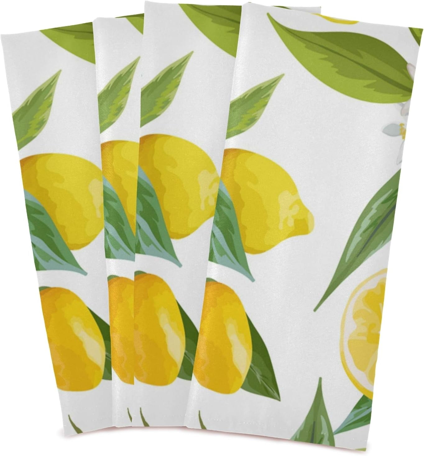 Coolnut Lemon Kitchen Dish Towels Set of 4,Dishcloths,Absorbent Soft ...