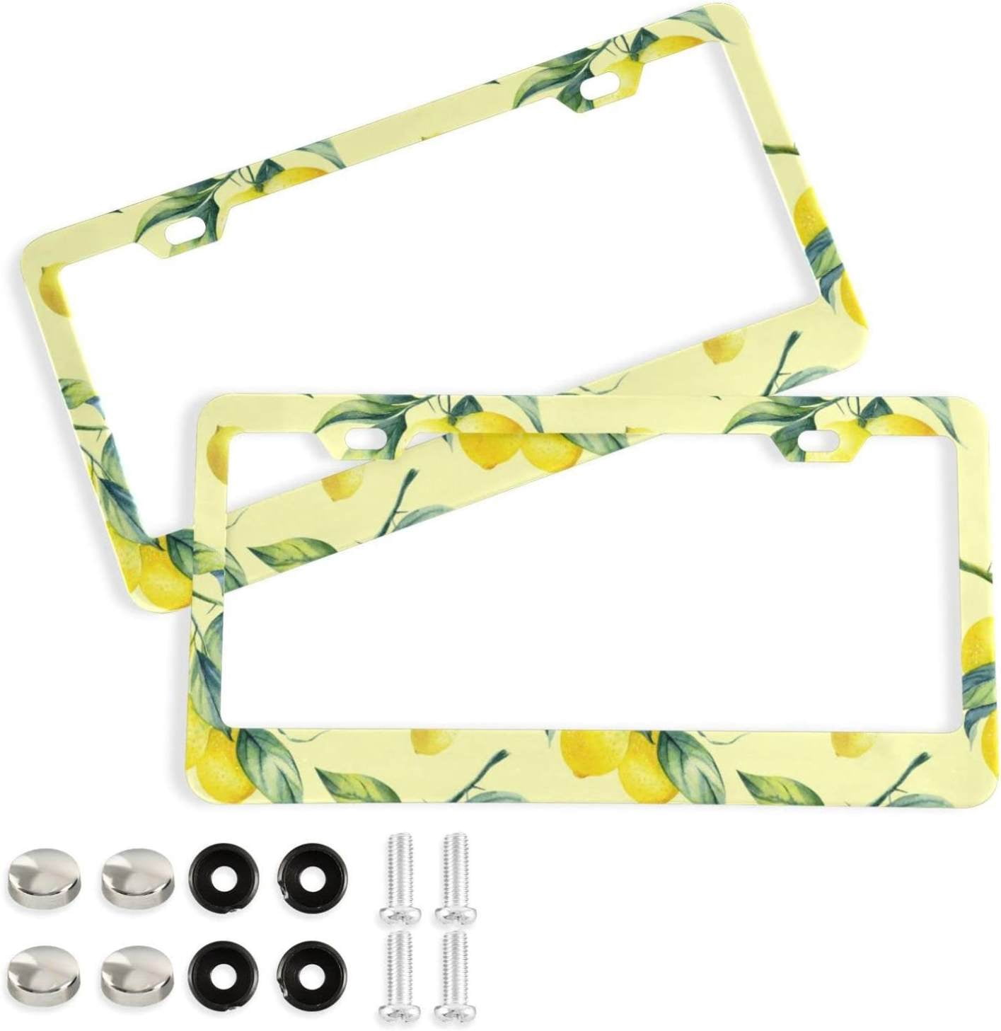 Coolnut Lemon License Plate Frames 2pcs, Aluminum Universal Car License ...