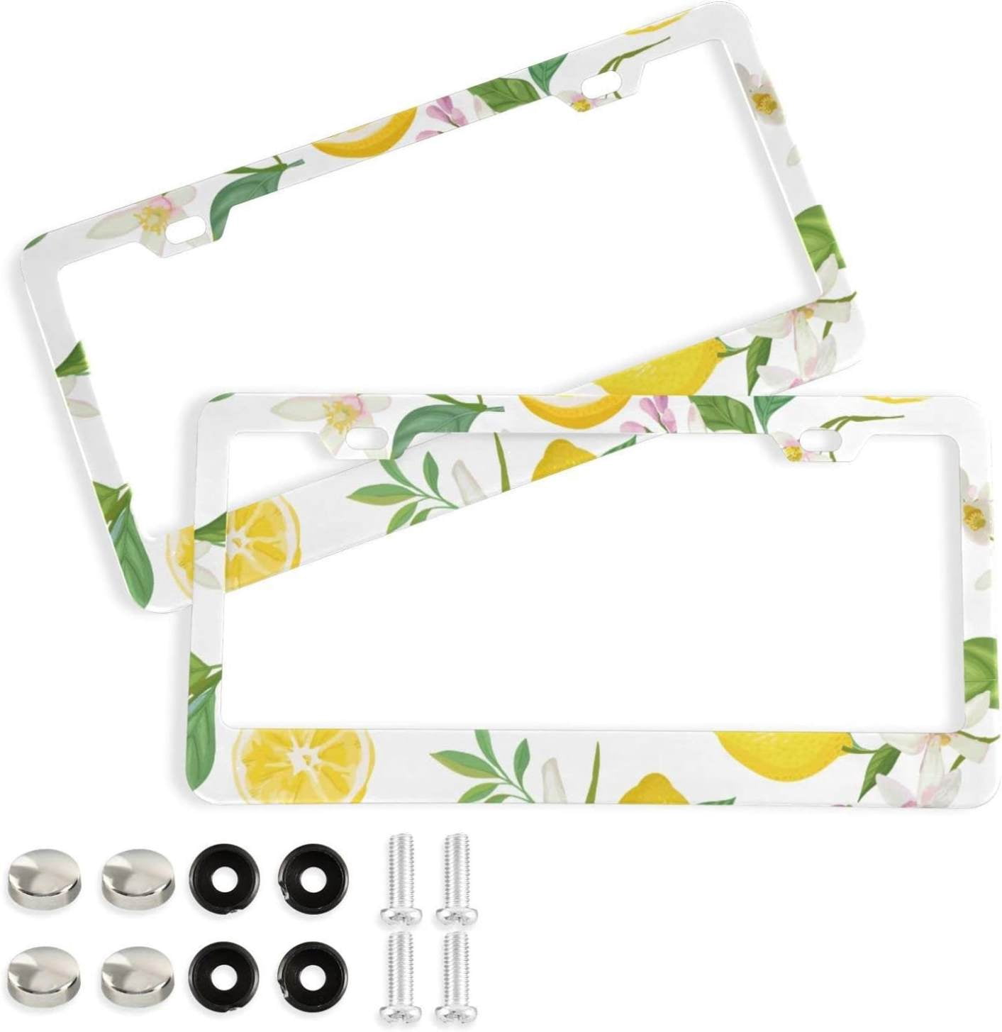 Coolnut Lemon License Plate Frames 2pcs, Aluminum Universal Car License ...