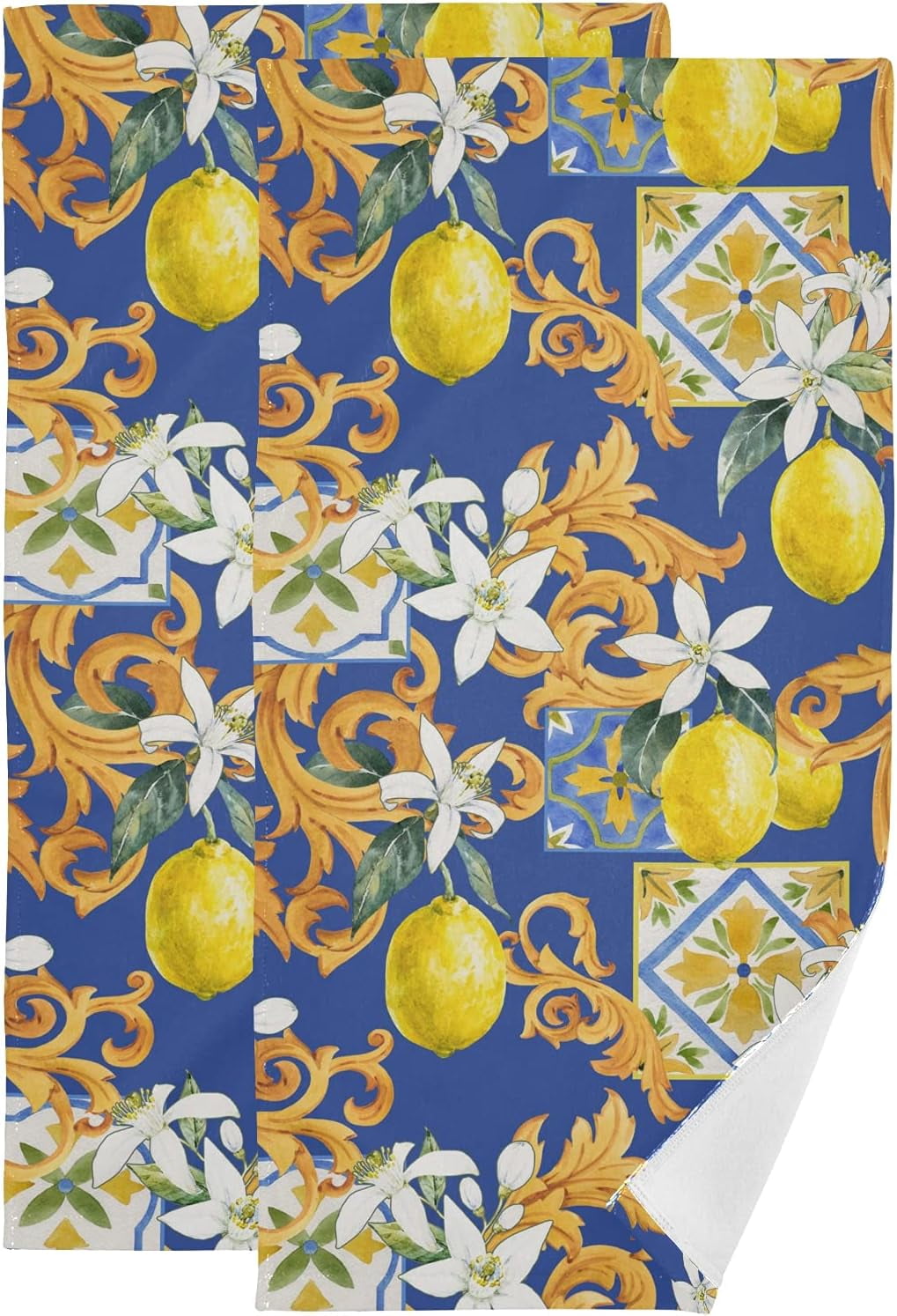 Coolnut Lemon Soft Hand Towels, 2 PcsAbsorbent Bath Towel Decorative ...