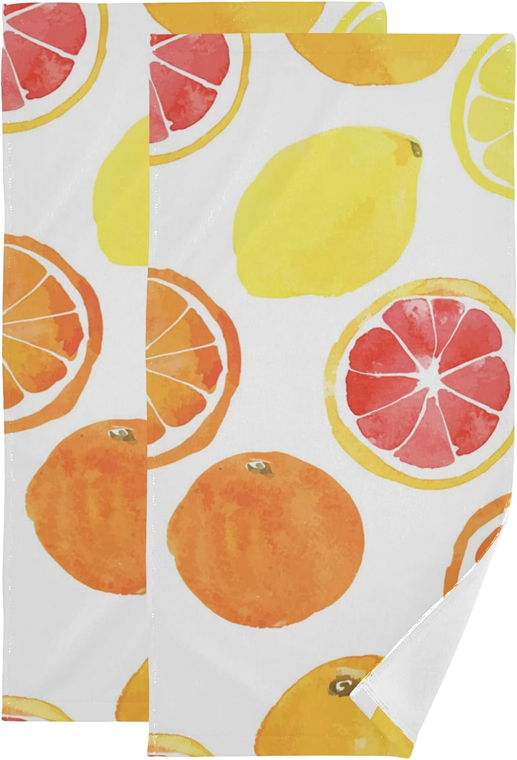 Coolnut Lemon Soft Hand Towels, 2 PcsAbsorbent Bath Towel Decorative ...