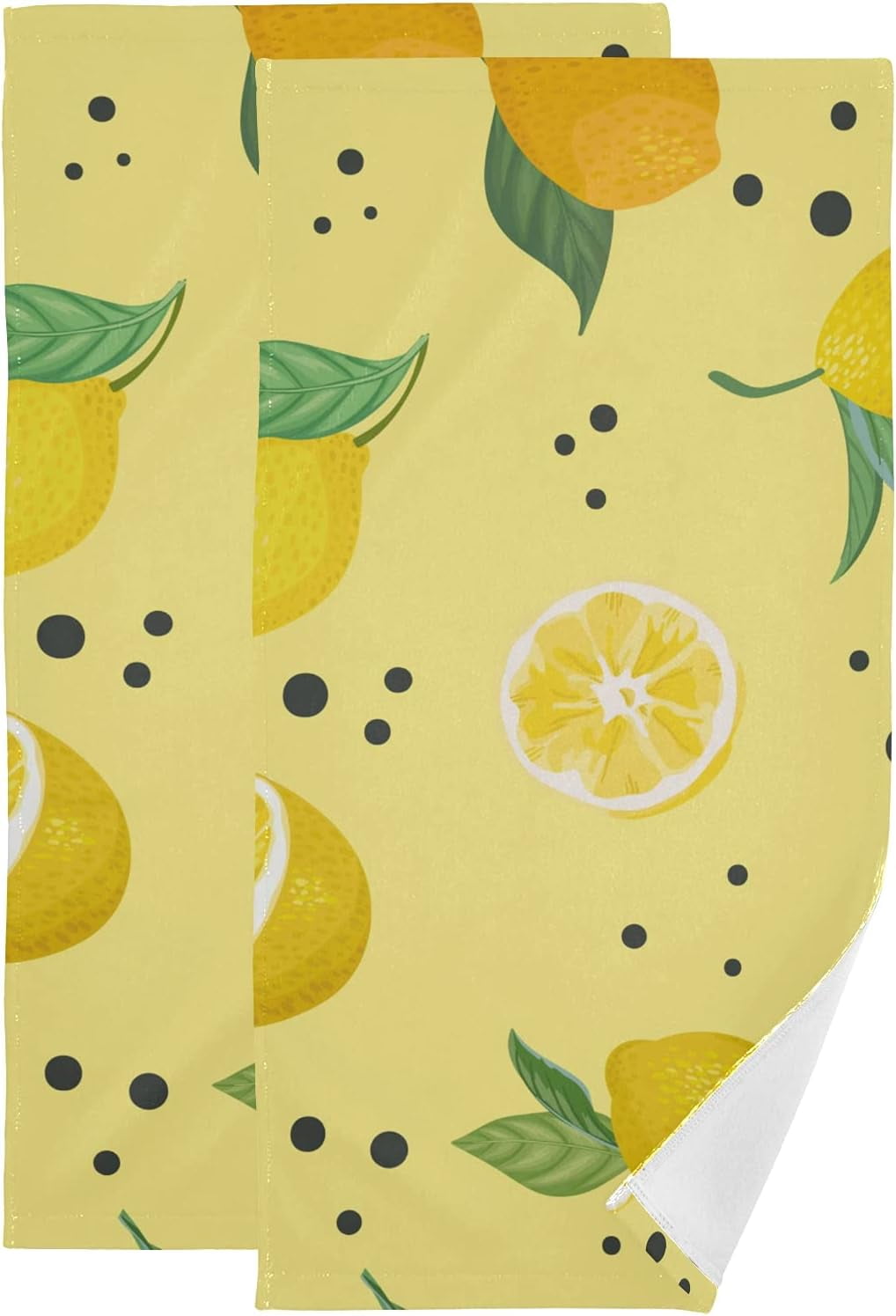 Coolnut Lemon Soft Hand Towels, 2 PcsAbsorbent Bath Towel Decorative ...