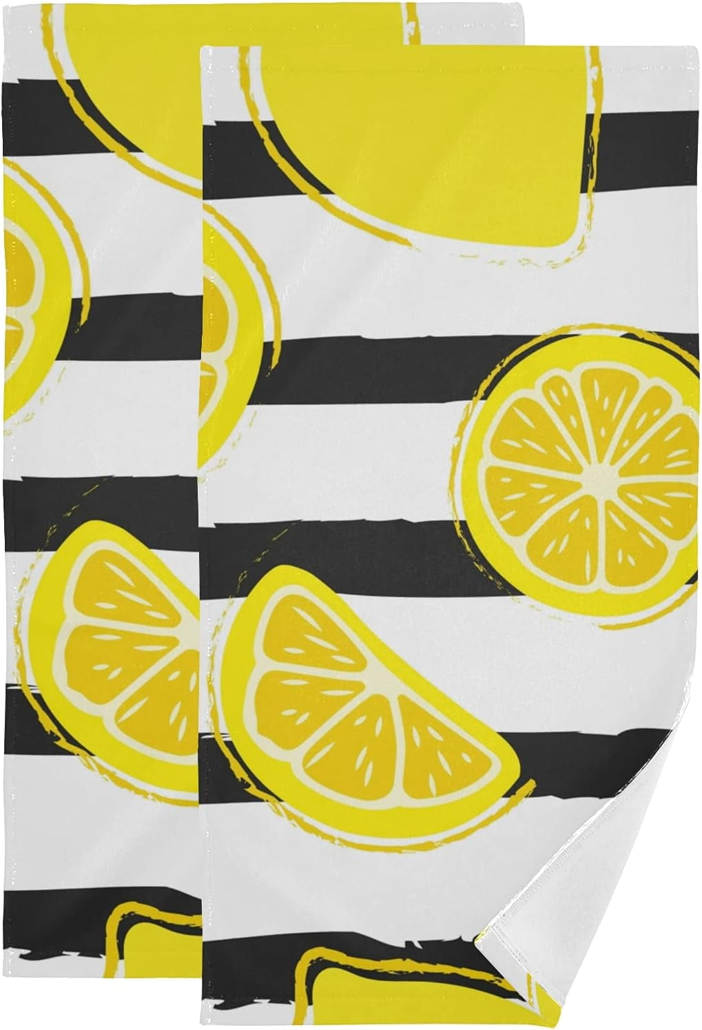 Coolnut Lemon Soft Hand Towels, 2 PcsAbsorbent Bath Towel Decorative ...