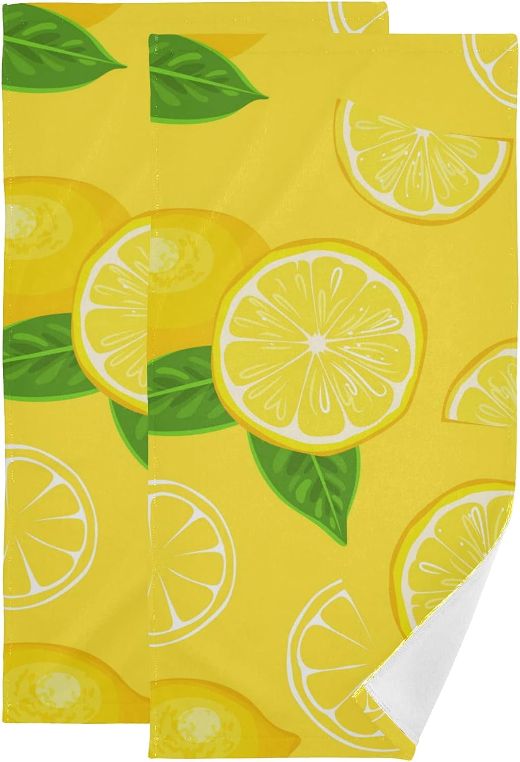 Coolnut Lemon Soft Hand Towels, 2 PcsAbsorbent Bath Towel Decorative ...