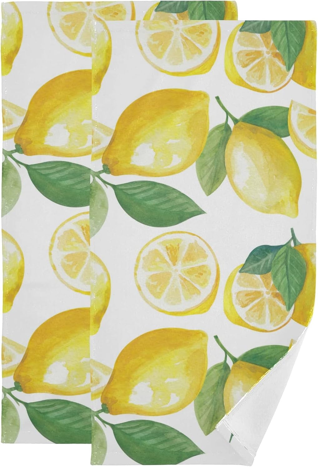 Coolnut Lemon Soft Hand Towels, 2 PcsAbsorbent Bath Towel Decorative ...