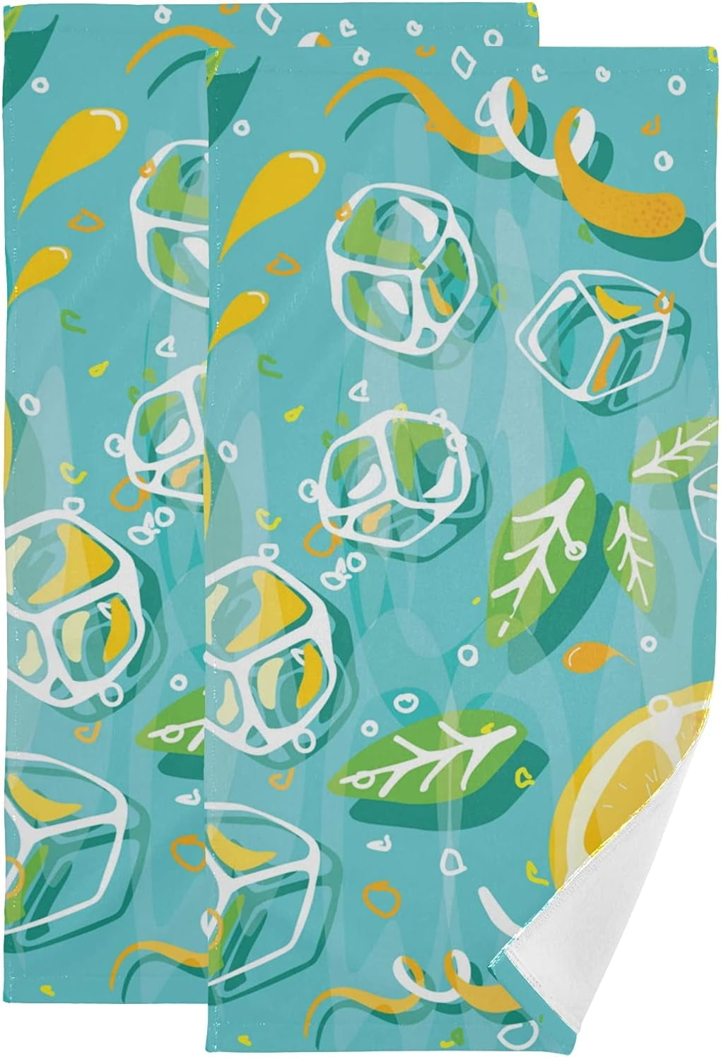 Coolnut Lemon Soft Hand Towels, 2 PcsAbsorbent Bath Towel Decorative ...