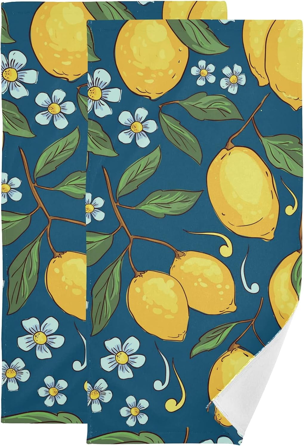 Coolnut Lemon Soft Hand Towels, 2 PcsAbsorbent Bath Towel Decorative ...