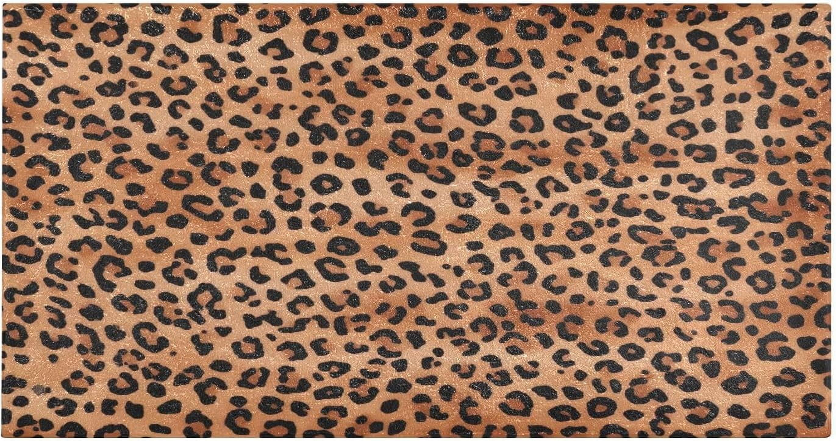 Coolnut Leopard Print Bath Mat, Dry Quickly Non Slip Absorbent Bath Rug ...