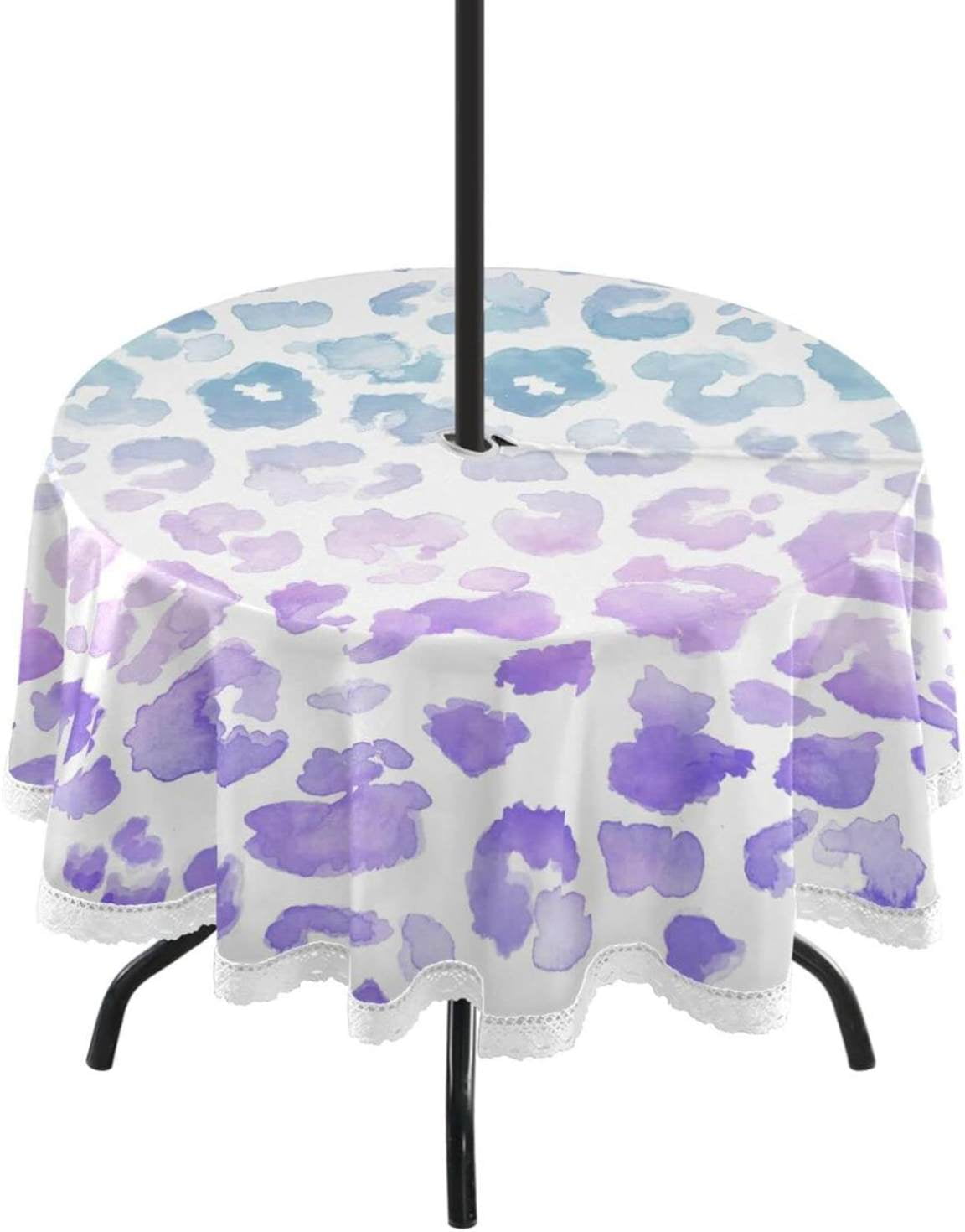Coolnut Sexy Leopard Print 60" Round Tablecloth with Zipper Umbrella ...