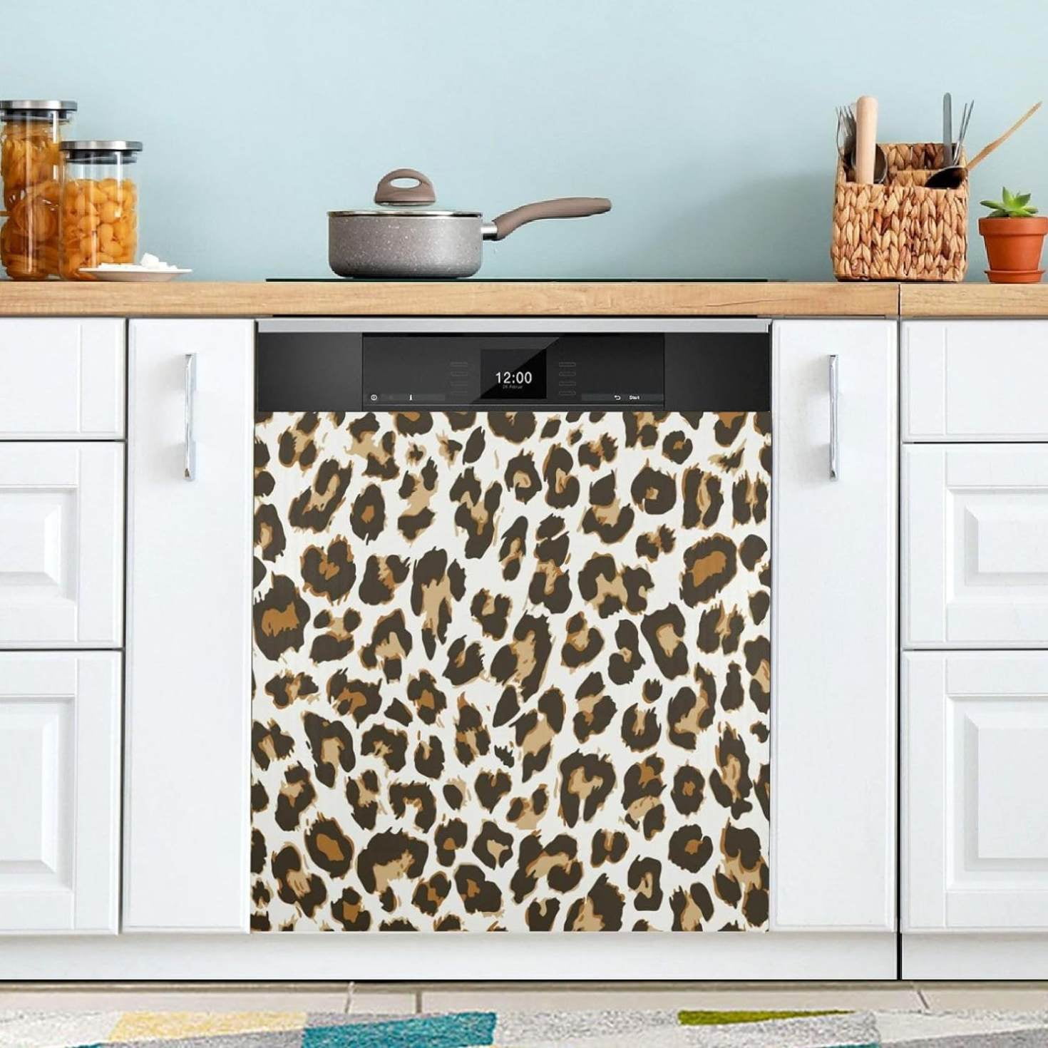 Coolnut Leopard Texture Pattern Dishwasher Magnet Cover for The Front ...