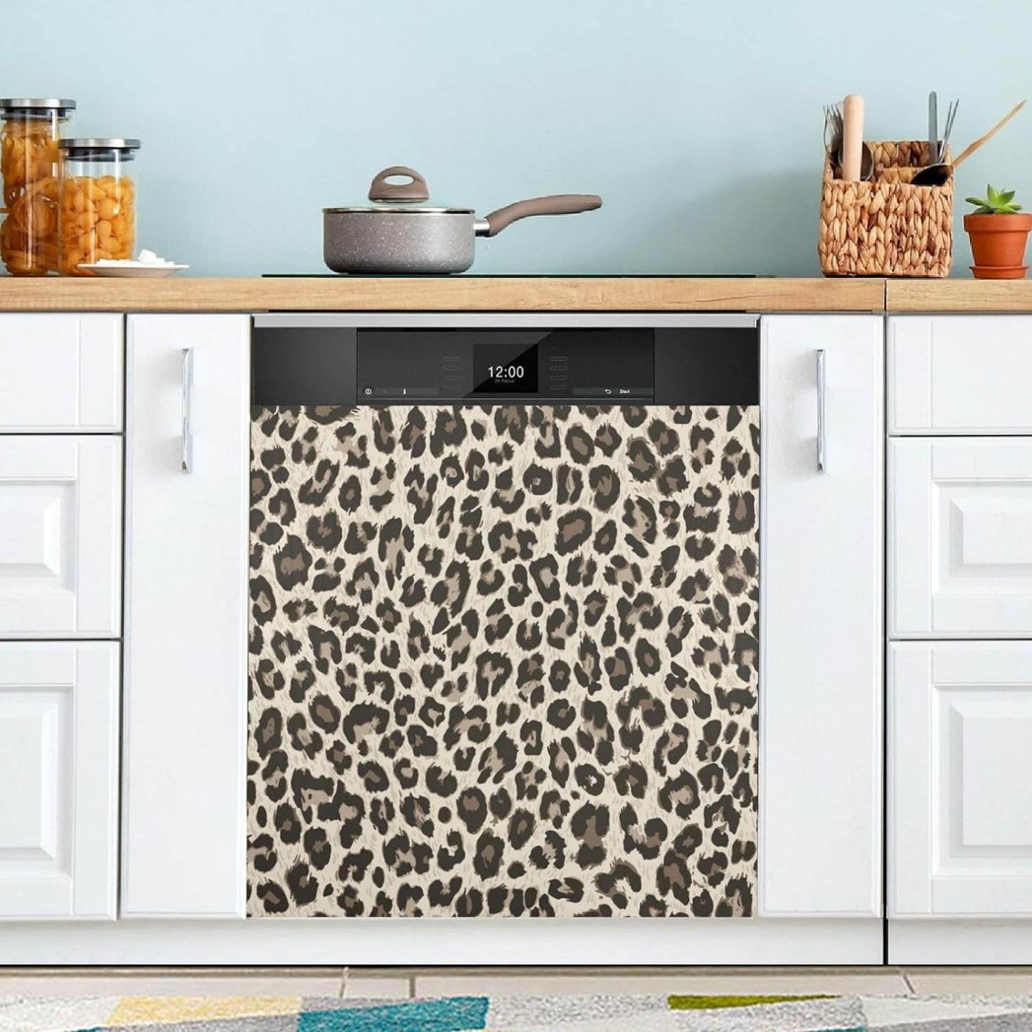 Coolnut Leopard Texture Pattern Dishwasher Magnet Cover for The Front ...
