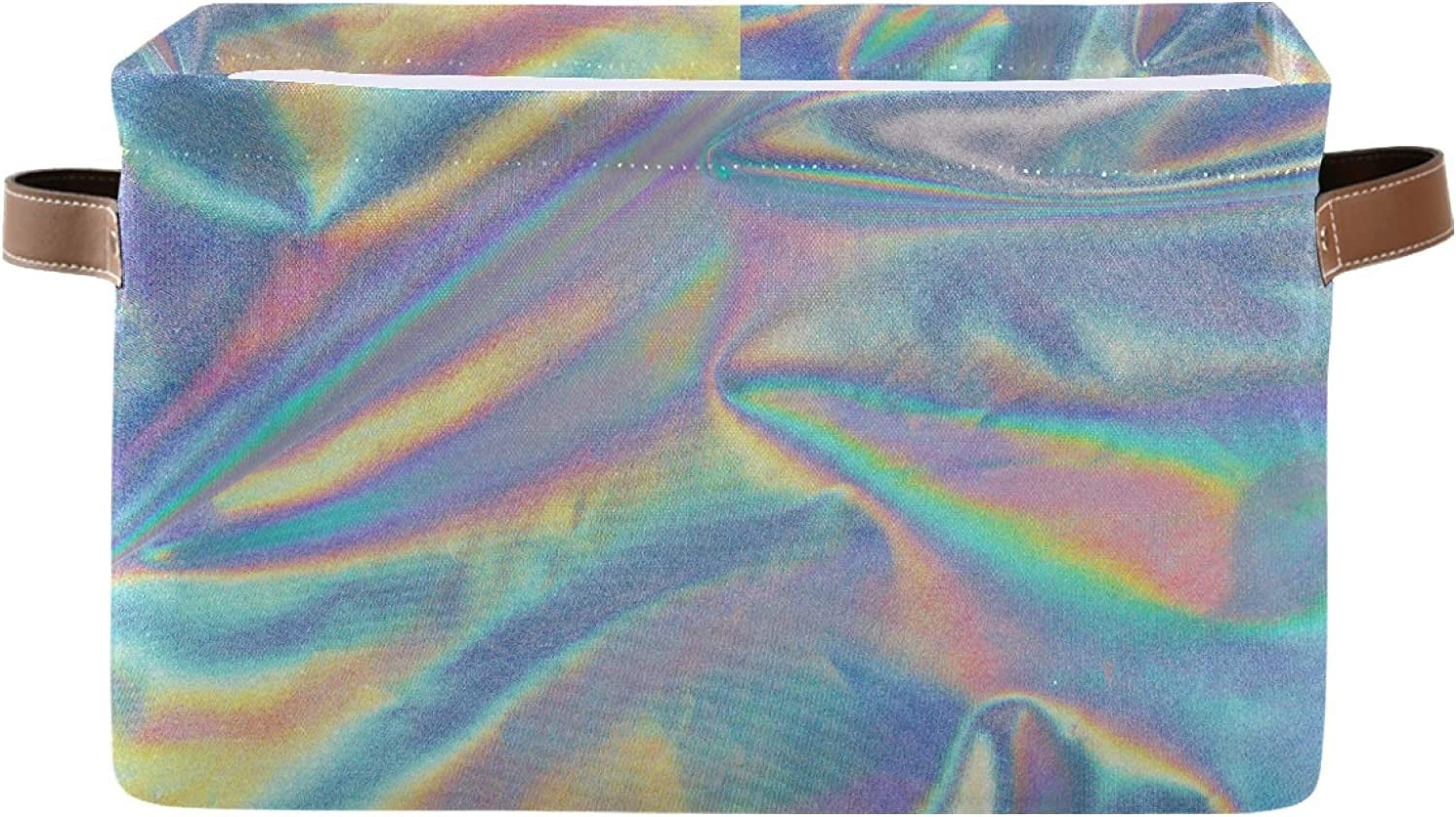 Coolnut Light Blue Multicolored Iridescent Rectangular Storage Bin ...