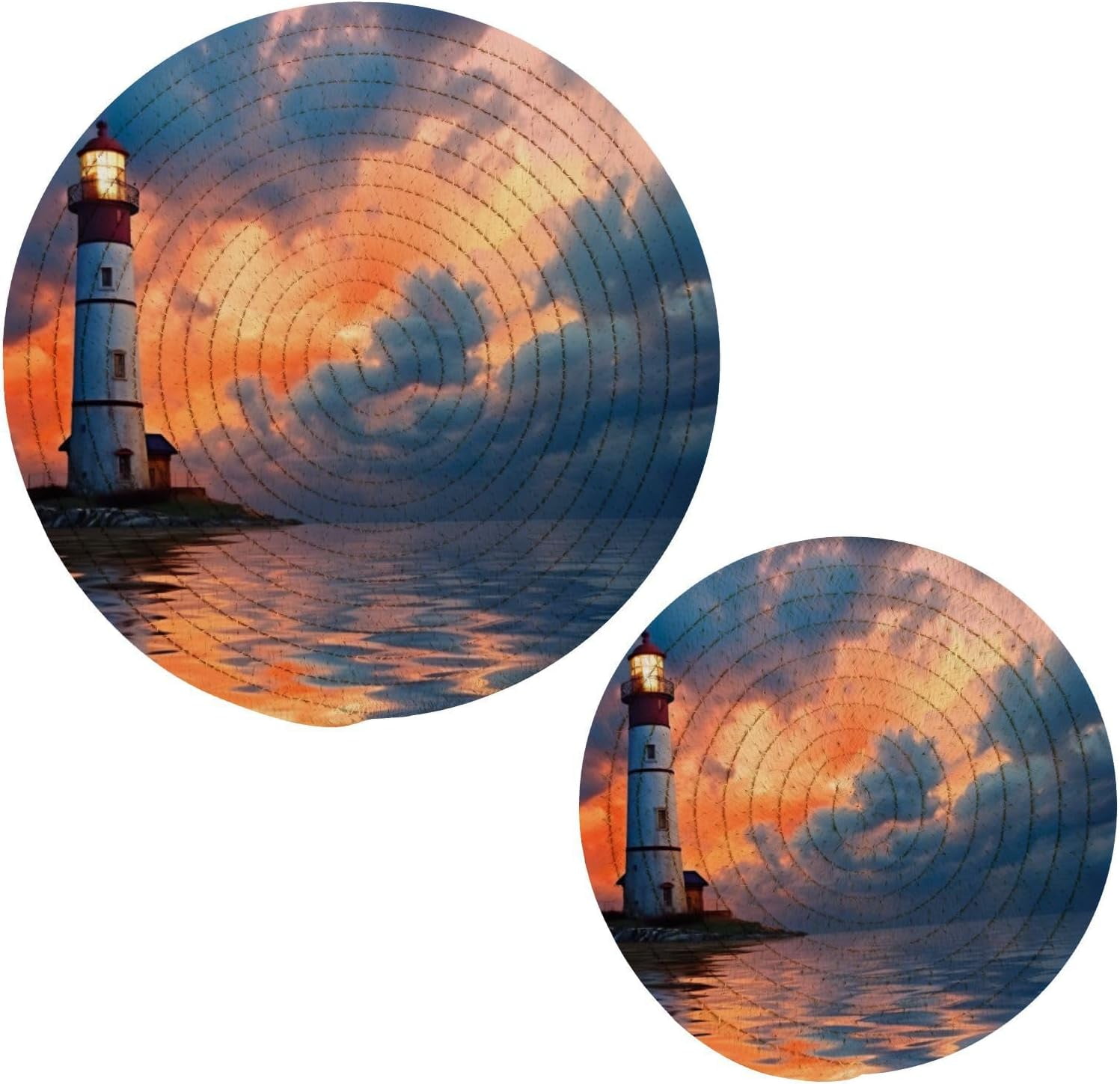 Coolnut Lighthouse Pattern Trivets Pot Holders Set of 2 Potholders for ...