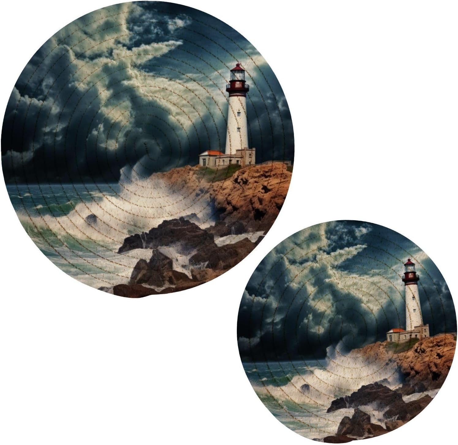 Coolnut Lighthouse Pattern Trivets Pot Holders Set of 2 Potholders for ...