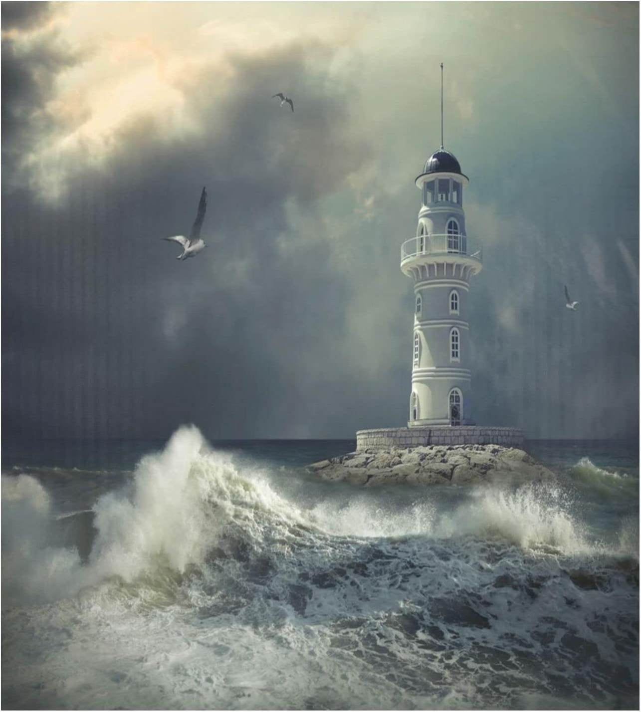 Coolnut Lighthouse on The Sea Dishwasher Magnet Sticker, Refrigerator ...