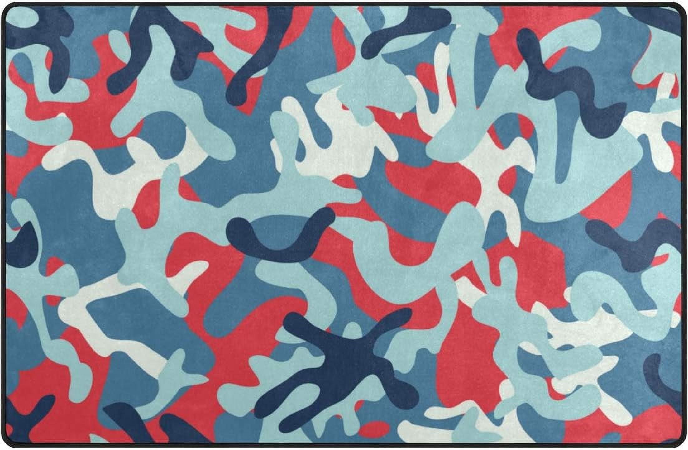 Coolnut Lightweight Soft Area Rugs 31x20 Inch, Colorful Camouflage ...