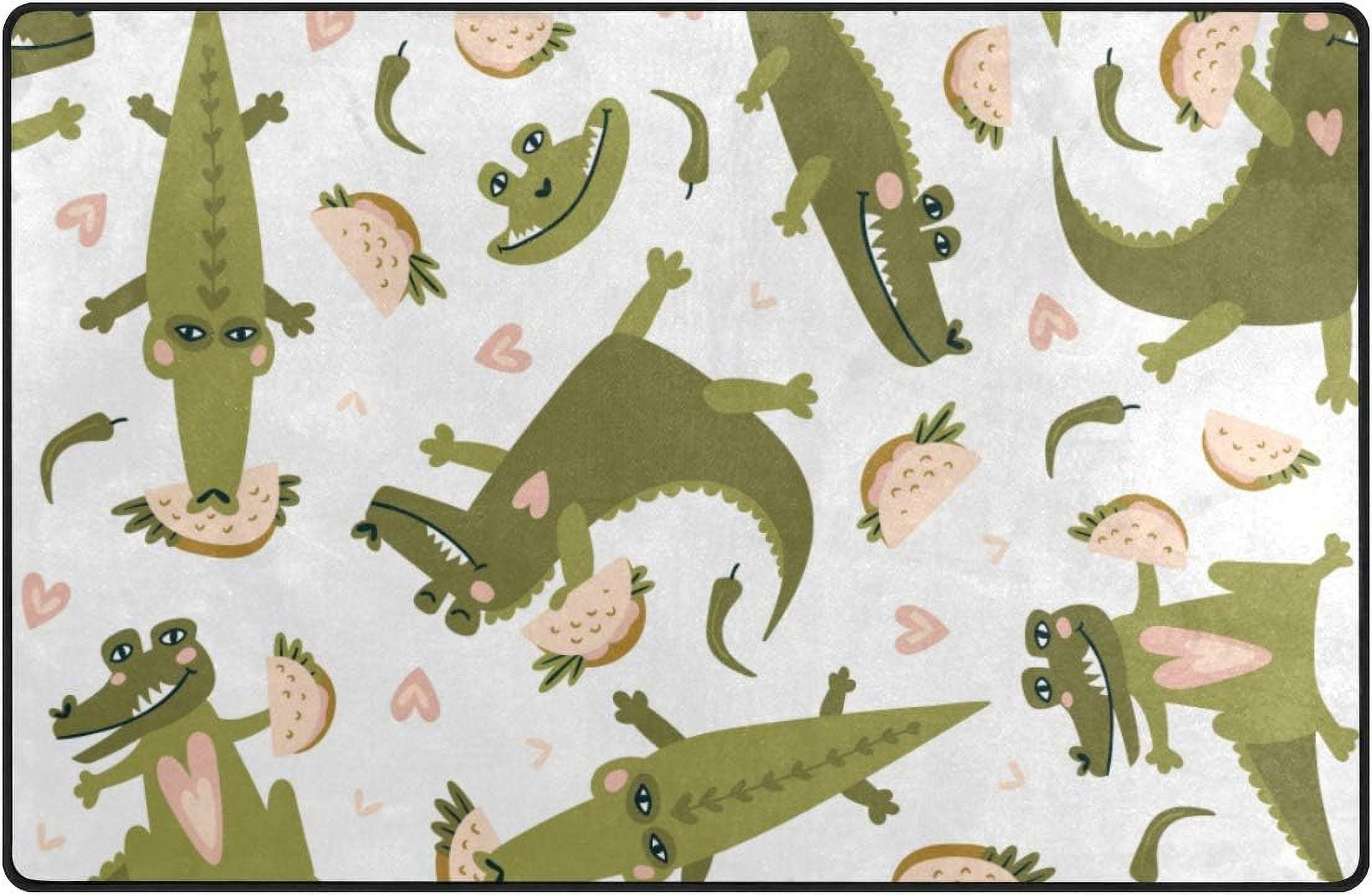 Coolnut Lightweight Soft Area Rugs 31x20 Inch, Dinosaur with Food Floor ...