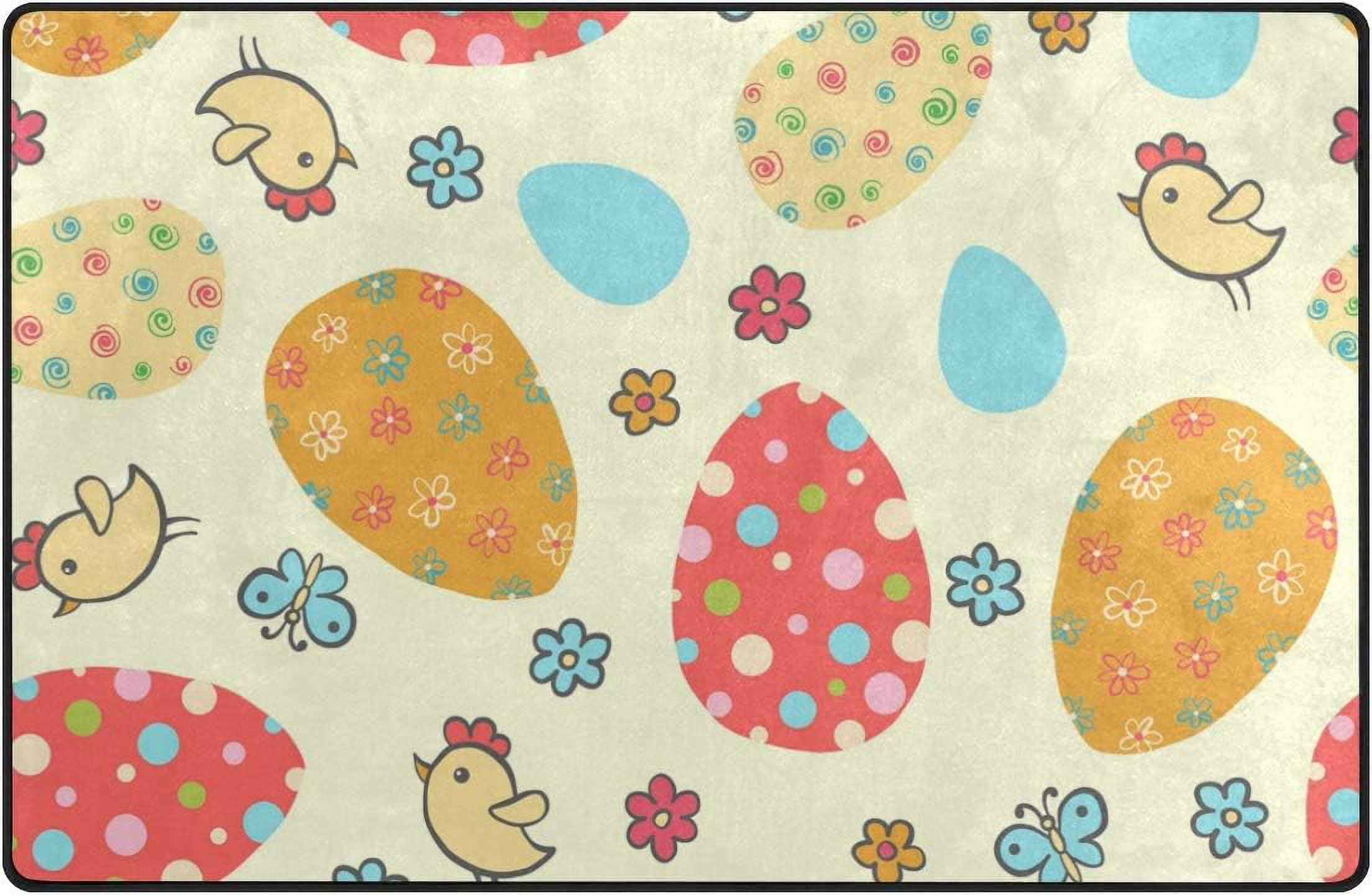 Coolnut Lightweight Soft Area Rugs 31x20 Inch, Easter Colored Eggs and ...