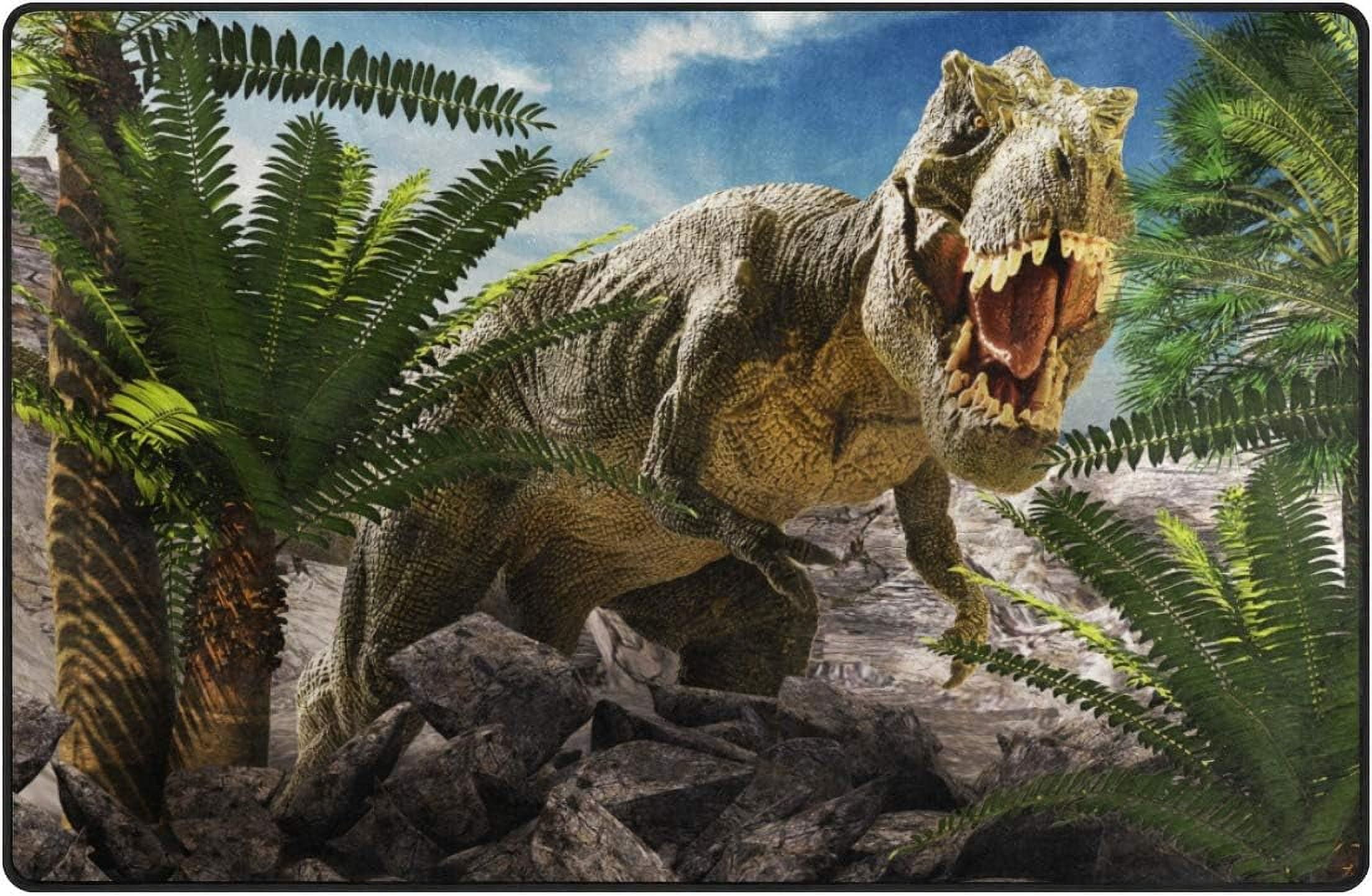 Coolnut Lightweight Soft Area Rugs 31x20 Inch, Giant Dinosaur Destroy ...