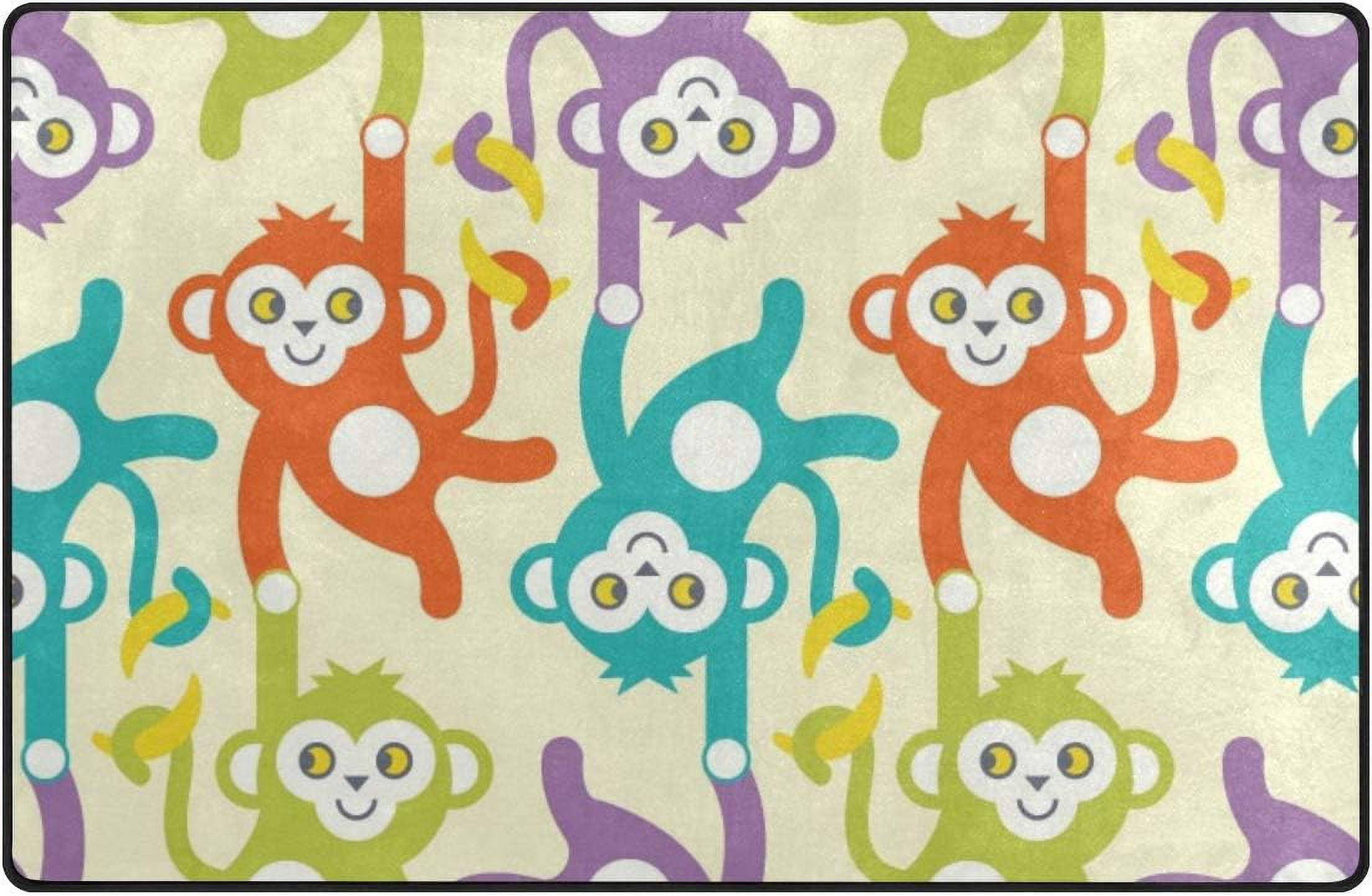 Coolnut Lightweight Soft Area Rugs 31x20 Inch, Monkeys Hand in Floor ...