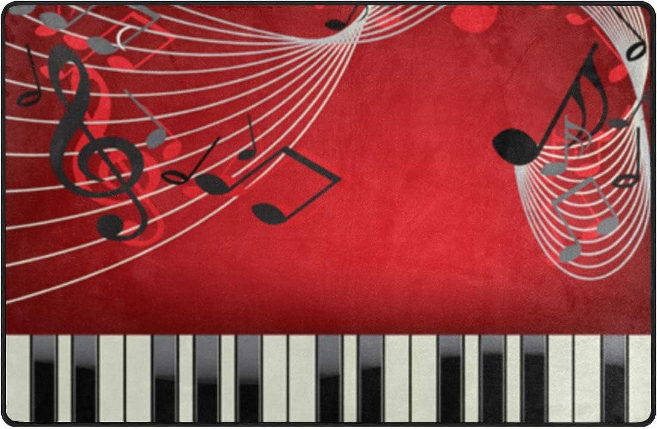 Coolnut Lightweight Soft Area Rugs 31x20 Inch, Piano Keys and Music ...